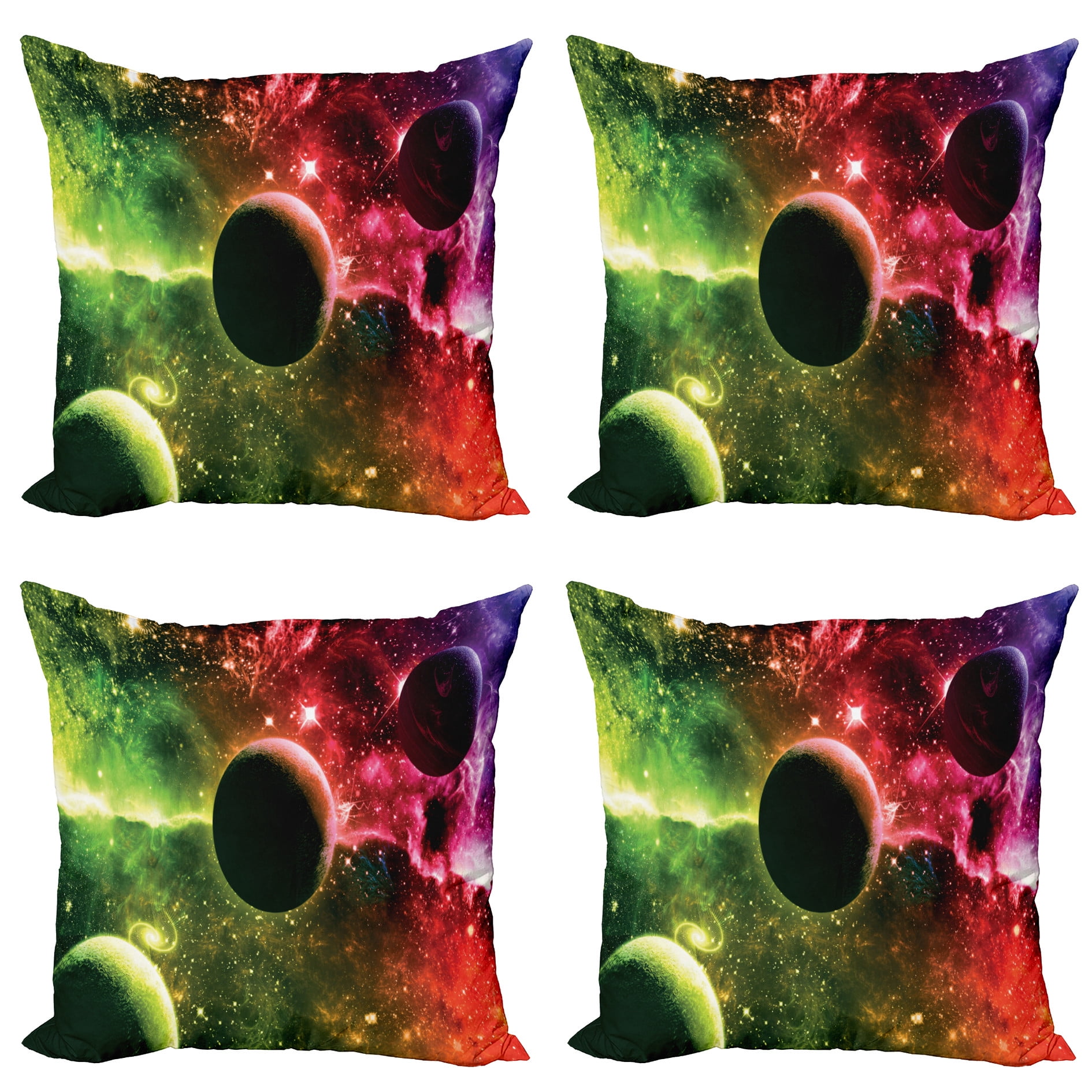 Ambesonne Space Throw Pillow Cover 4 Pack, Cosmos Galaxy Nebula, 24 ...