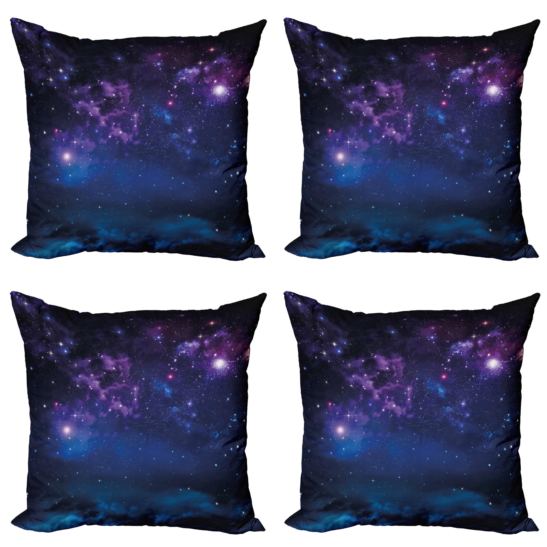 Ambesonne Space Throw Pillow Cover 4 Pack, Milky Way Themed Stars, 16 ...
