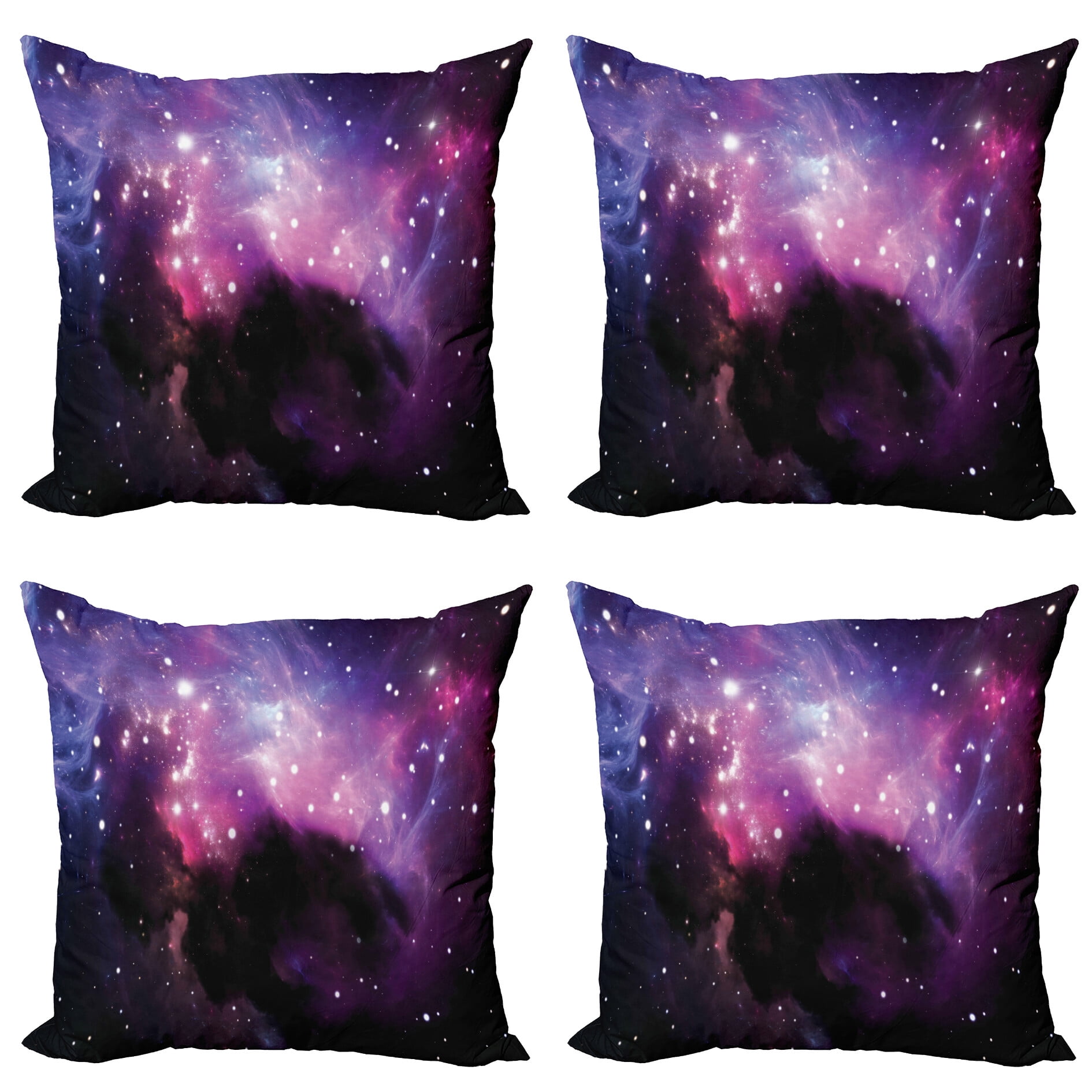 Ambesonne Space Throw Pillow Cover 4 Pack, Nebula Cosmos Image, 24 ...