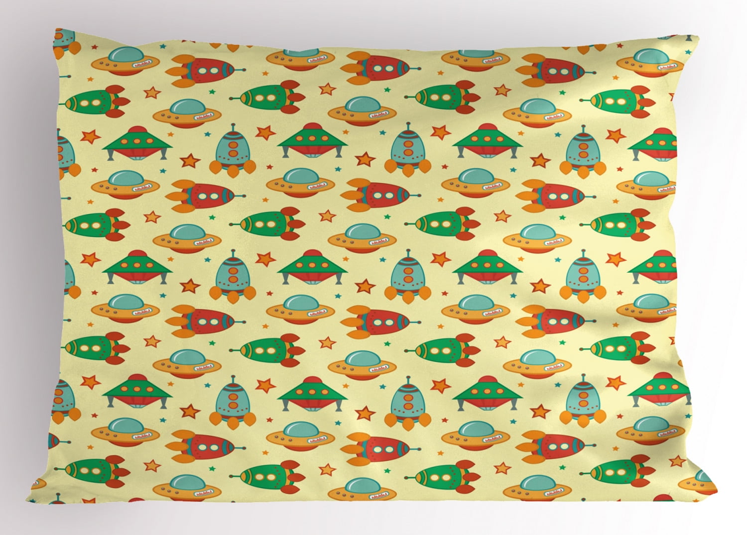 Ambesonne Spaceship Pillow Sham, Rockets in Universe, 36" X 20 ...