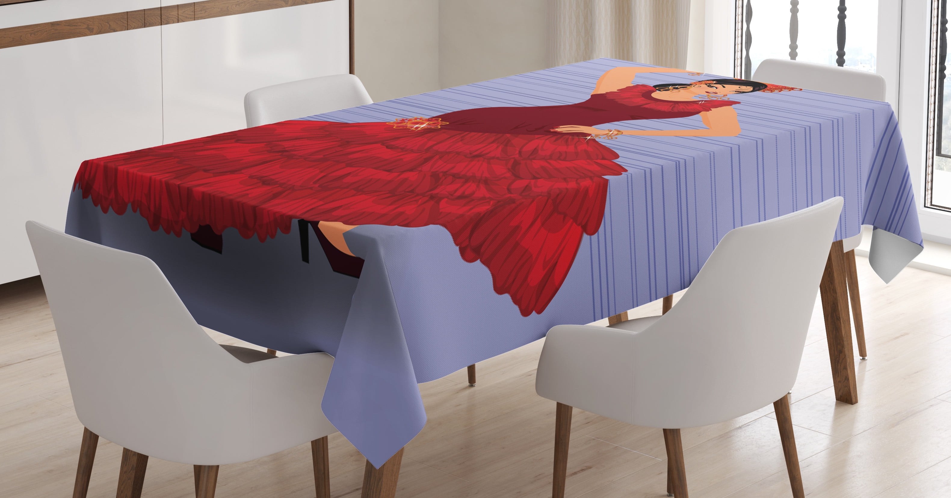 Ambesonne Spanish Tablecloth Rectangular Table Cover, Dance Pose ...