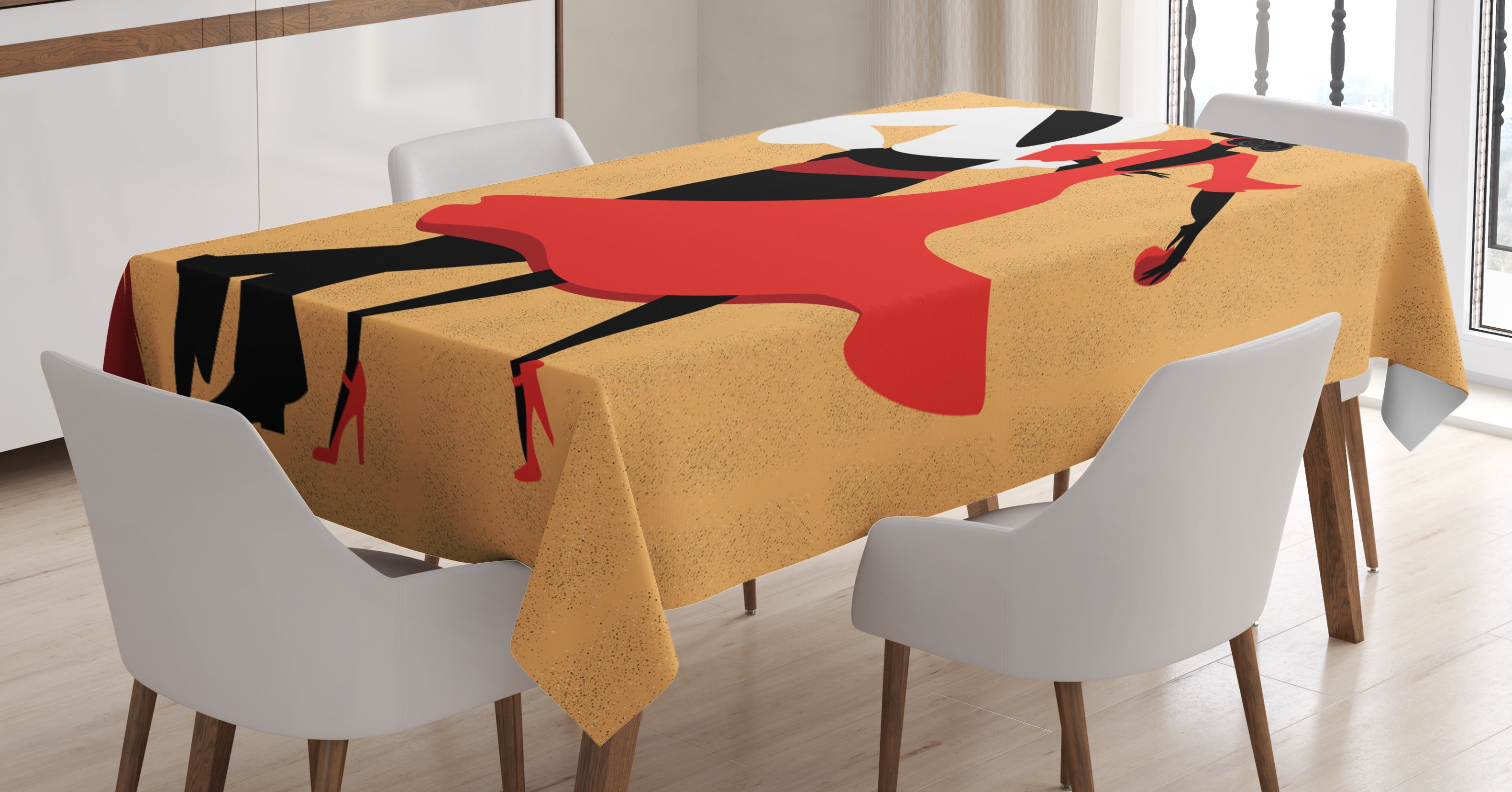 Ambesonne Spanish Tablecloth Rectangular Table Cover, Dancers in Folk ...