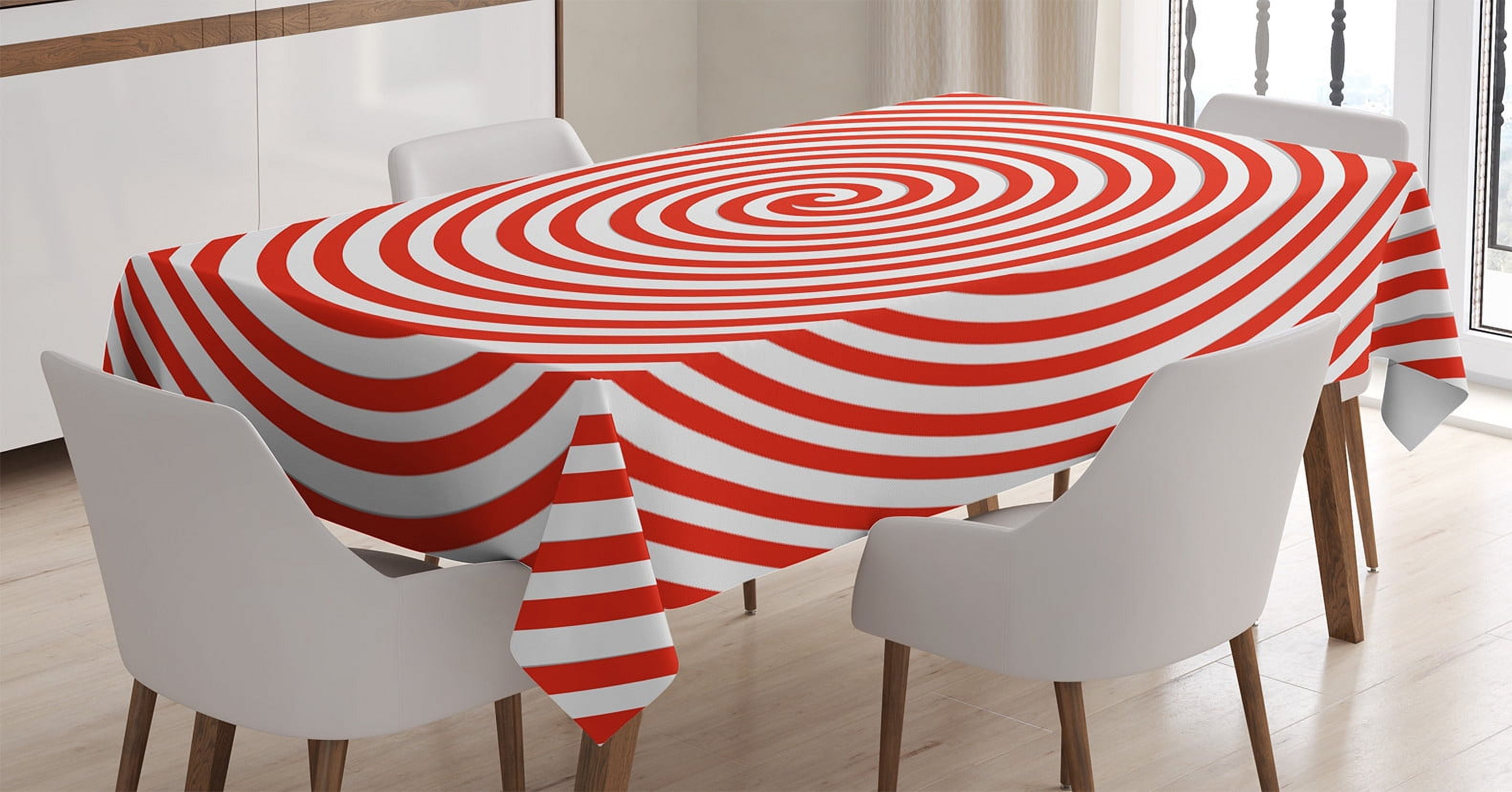 Ambesonne Spires Tablecloth Rectangular Table Cover, Spiral Concentrate ...