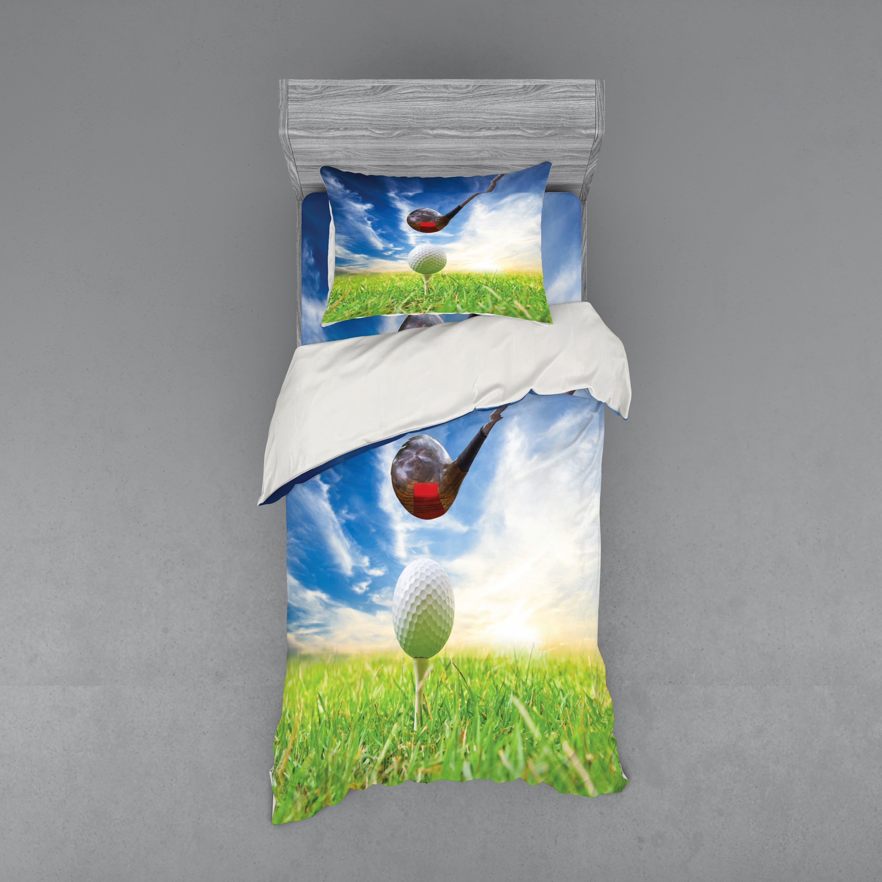 Ambesonne Sports Bedding Set 3 Pcs, Golf Club and Ball, Twin, Green ...