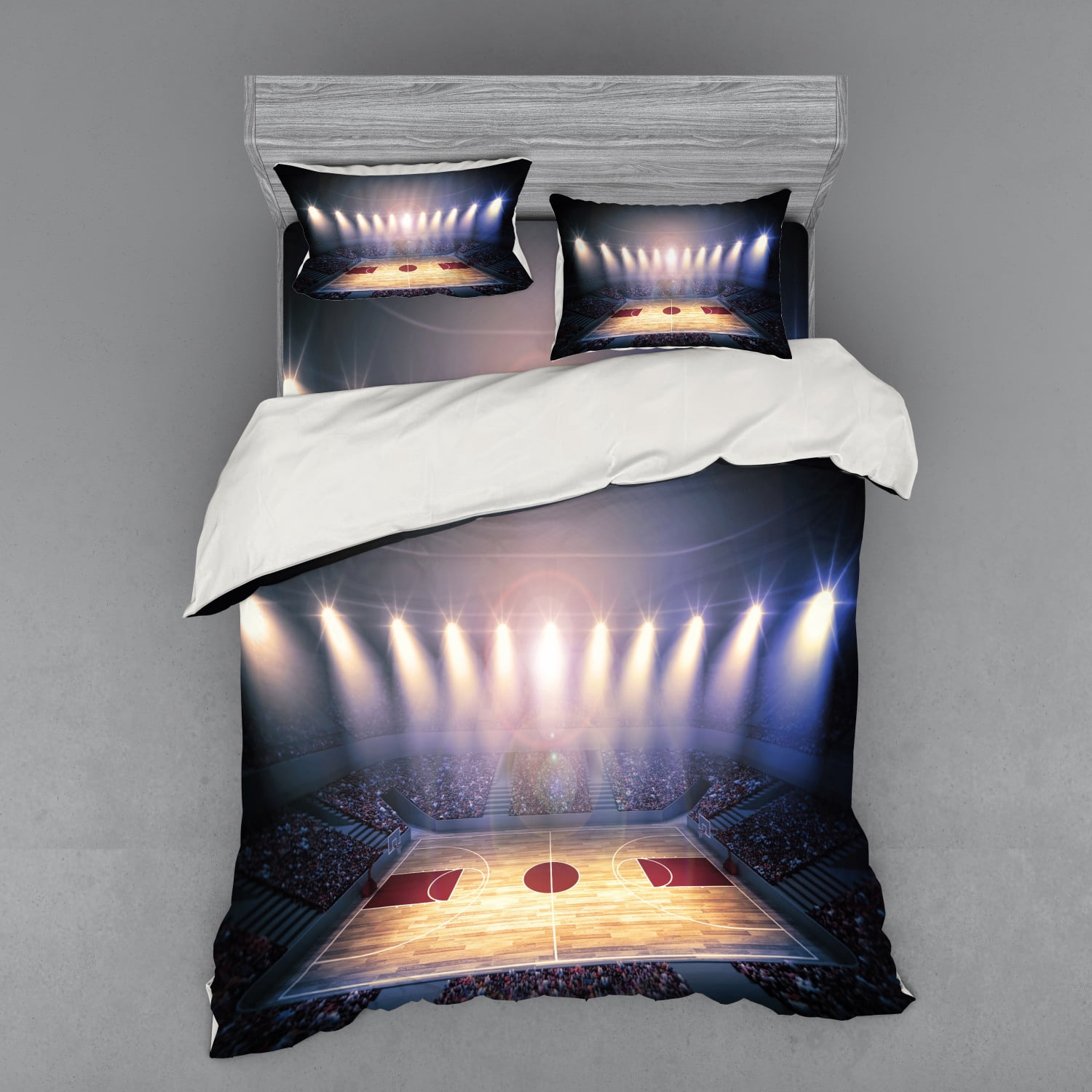 Ambesonne Sports Bedding Set 4 Pcs, Basketball Tournament, Queen, Beige ...