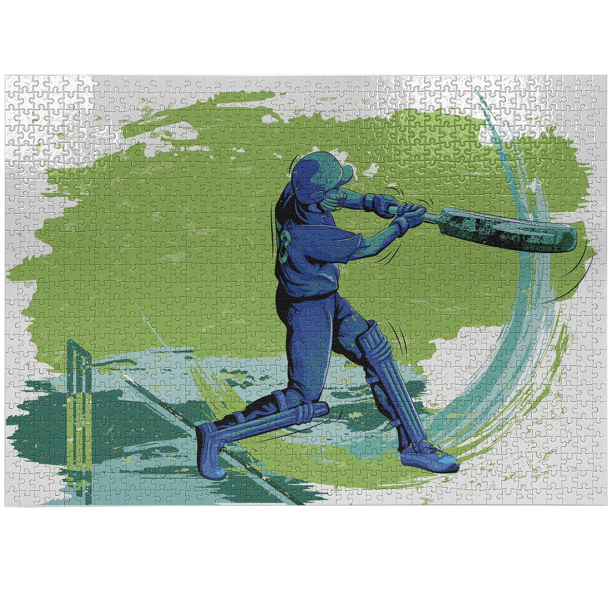 Ambesonne Sports Jigsaw Puzzle Durable Cardboard, Cricket Player ...