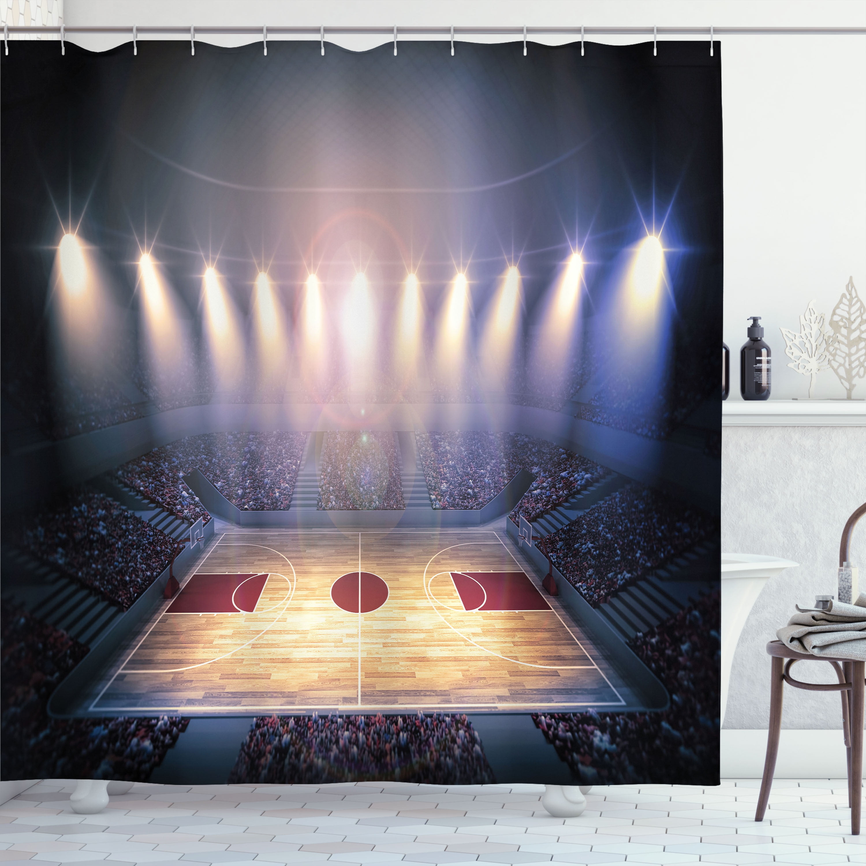 Ambesonne Sports Shower Curtain, Basketball Tournament, 69"Wx70"L ...
