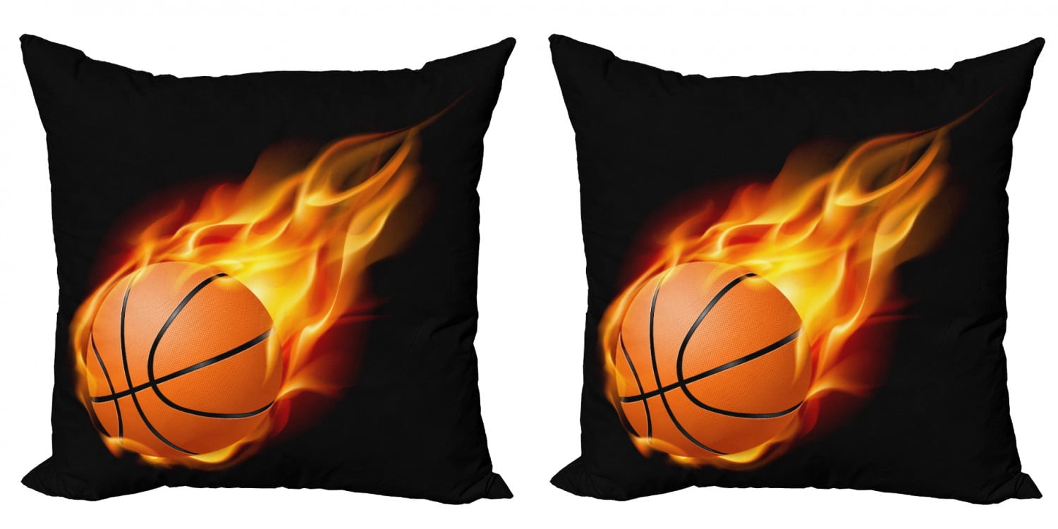 Ambesonne Sports Throw Pillow Cover 2 Pack, Basketball Shoot Art, 16 ...