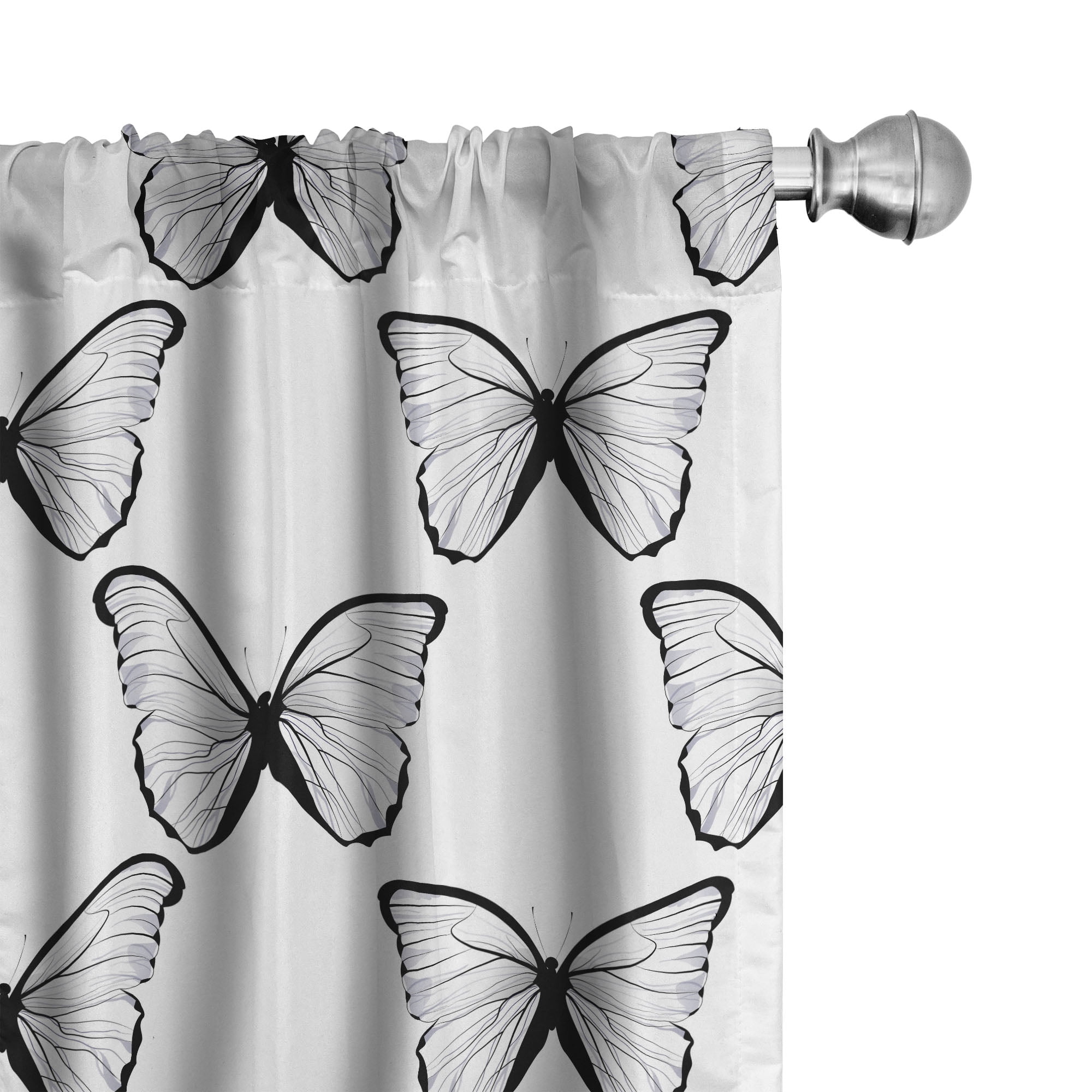 Ambesonne Spring Curtains, Butterfly Wings Freedom, Pair of 28"x95 ...