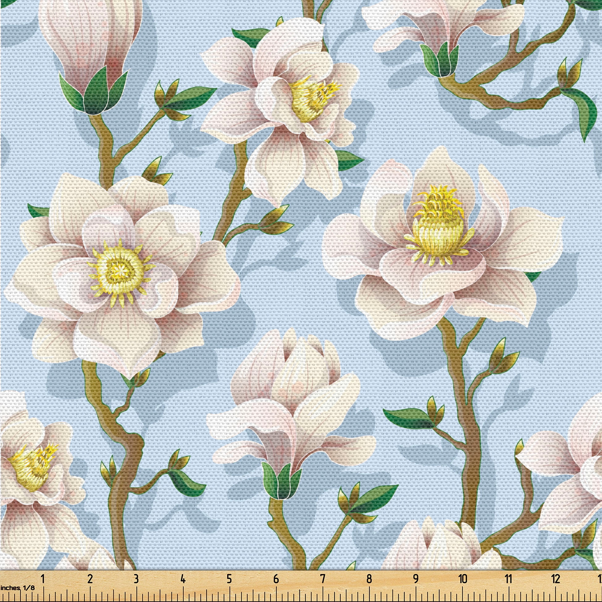 Ambesonne Spring Fabric by the Yard, Blooming Pastel Branches Art, 3 ...