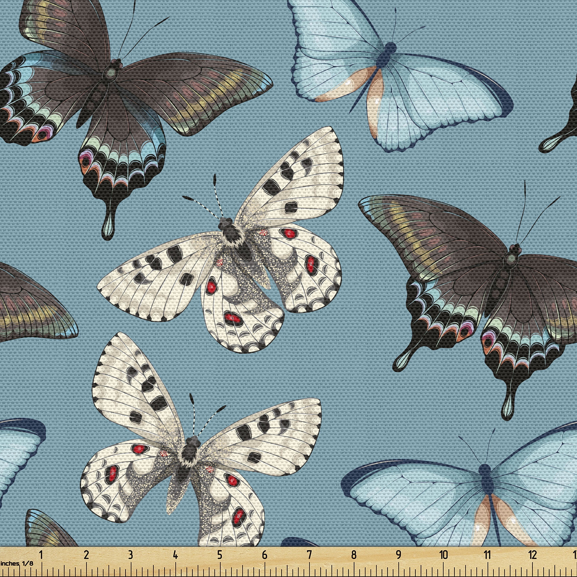 Ambesonne Spring Fabric by the Yard Upholstery, Colorful Butterflies ...