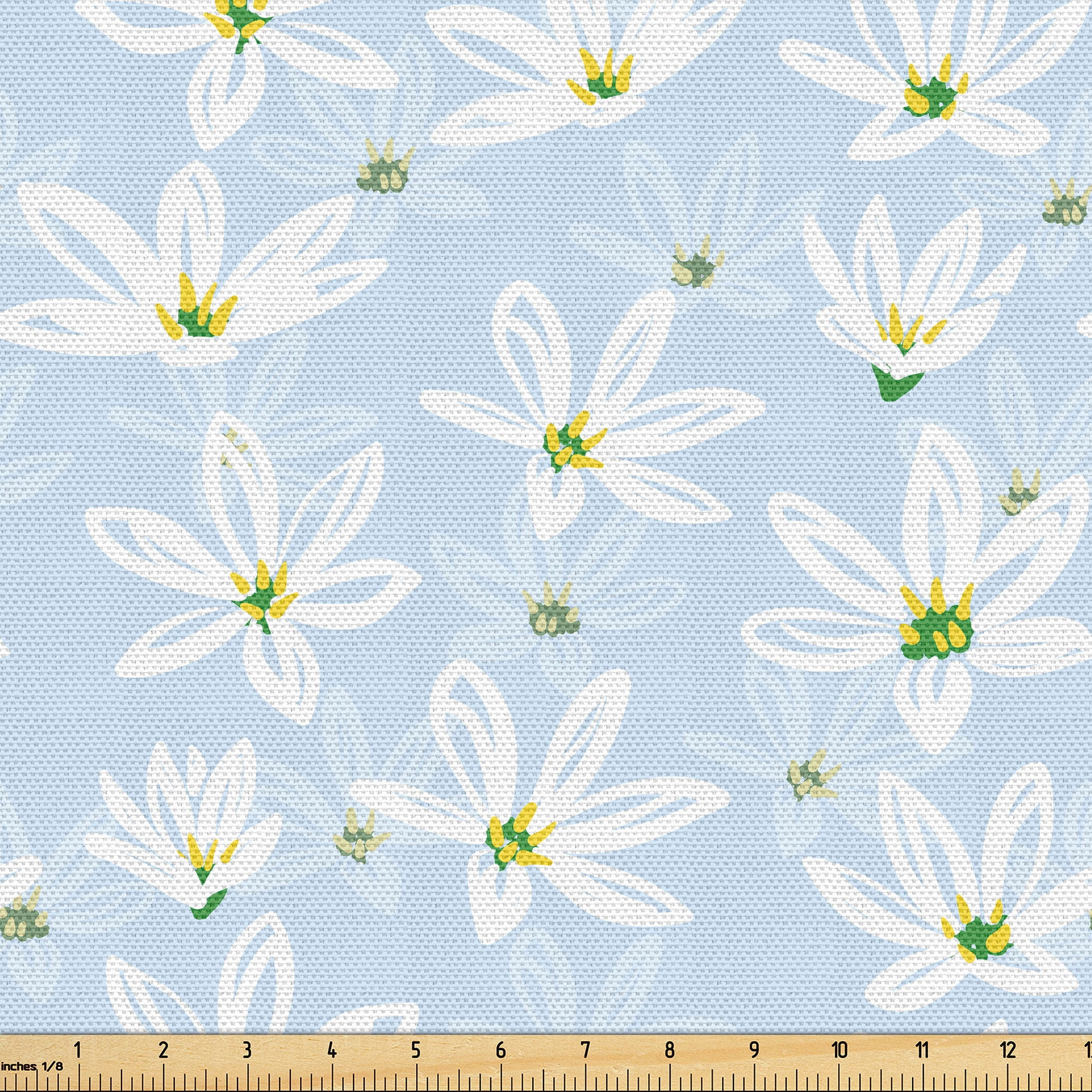 Ambesonne Spring Fabric by the Yard Upholstery, Doodle Style White ...