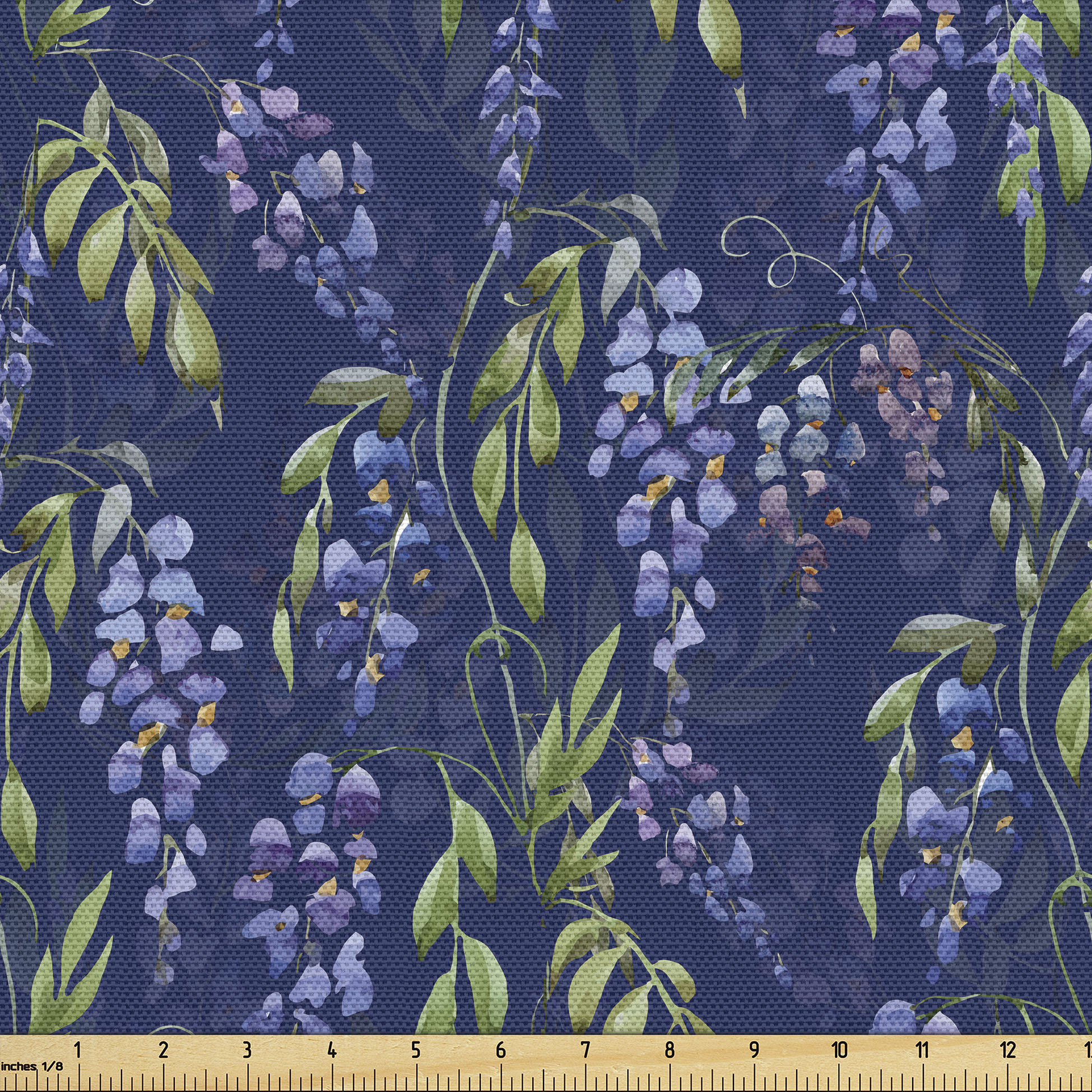 Ambesonne Spring Fabric by the Yard Upholstery, Wistaria Flowers with ...