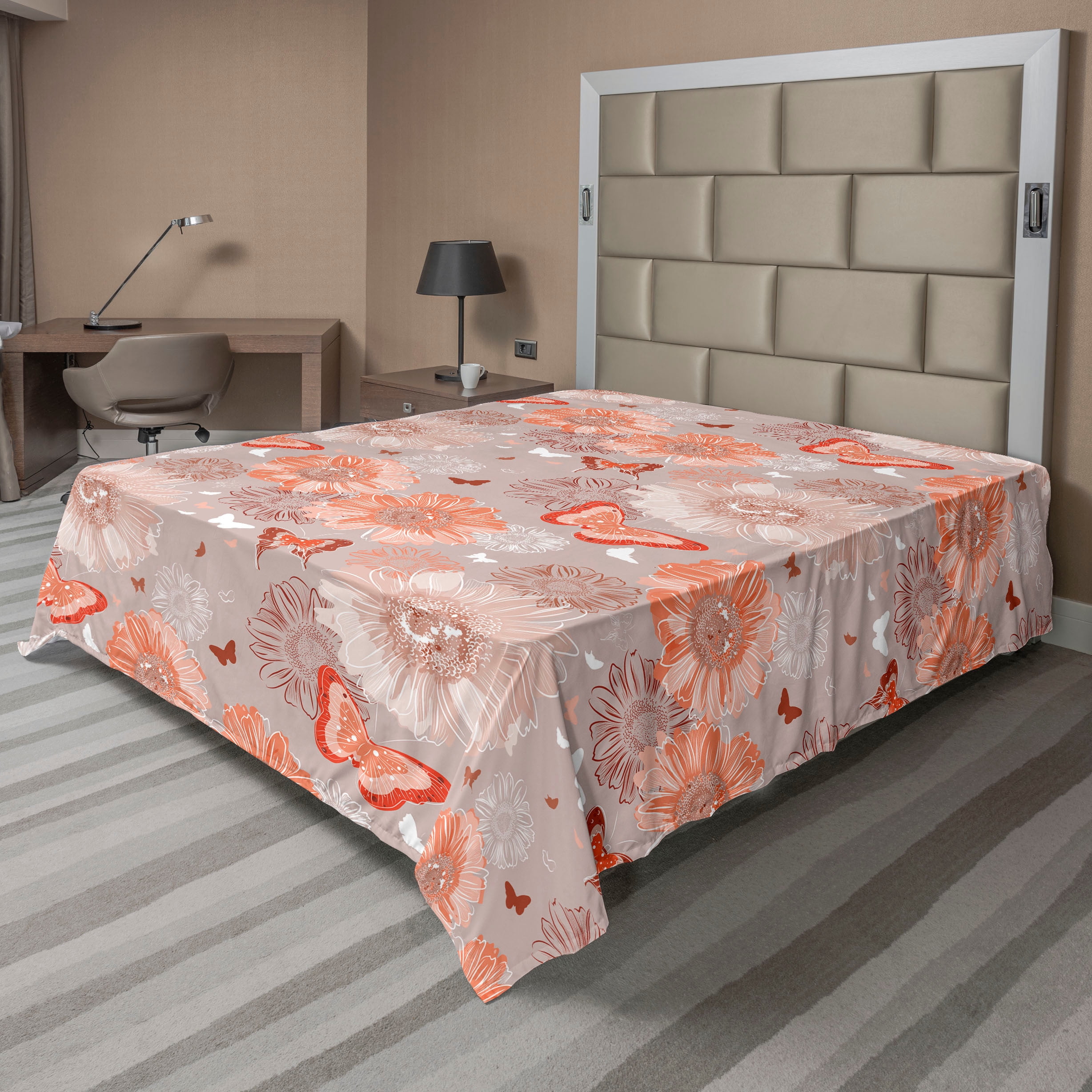 Ambesonne Spring Flat Bedding Sheet Soft Top Sheet, Chamomiles ...