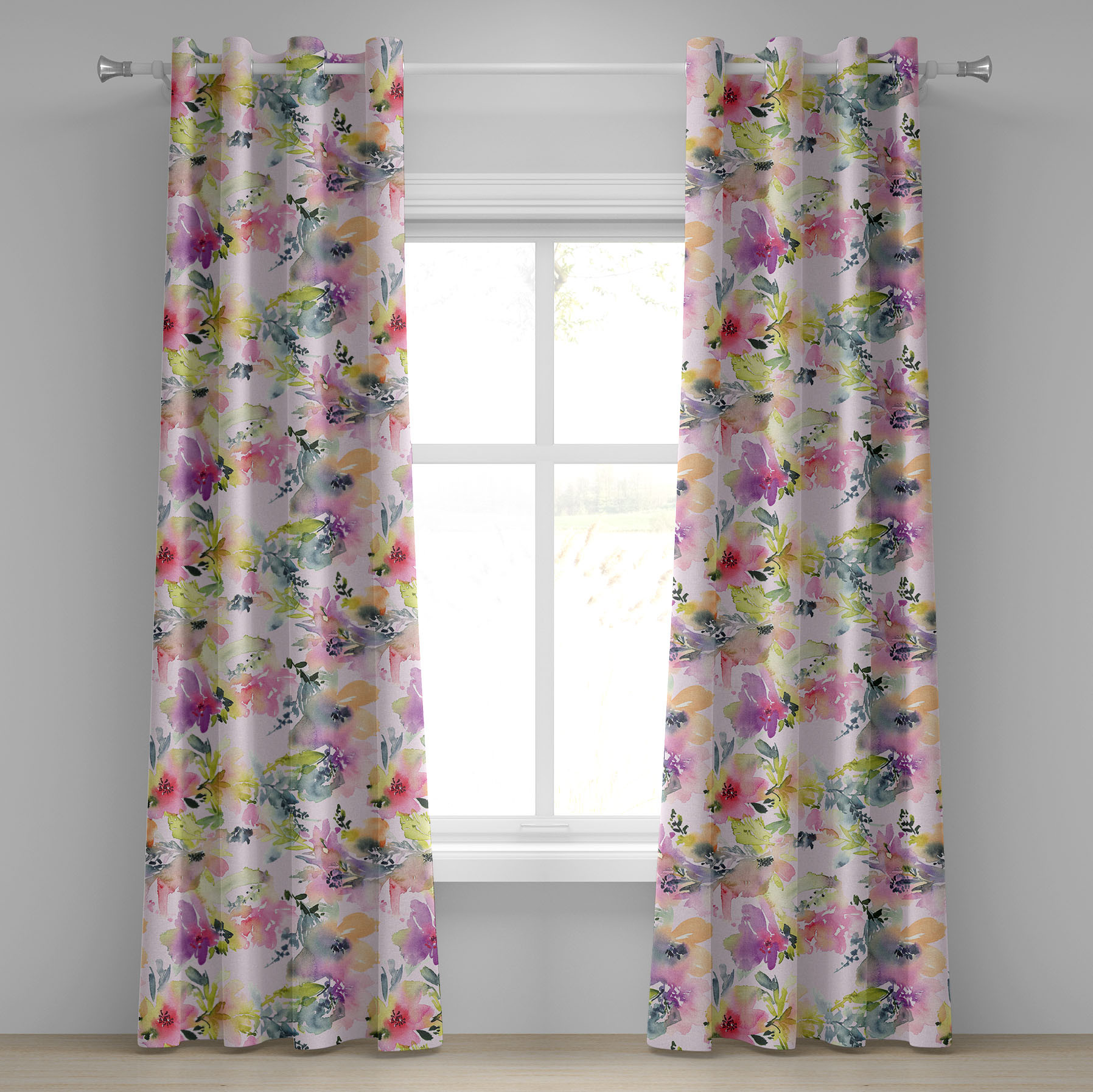 Ambesonne Spring Grommet Curtain, Nature Love Blossoming Art, 50"x72 ...
