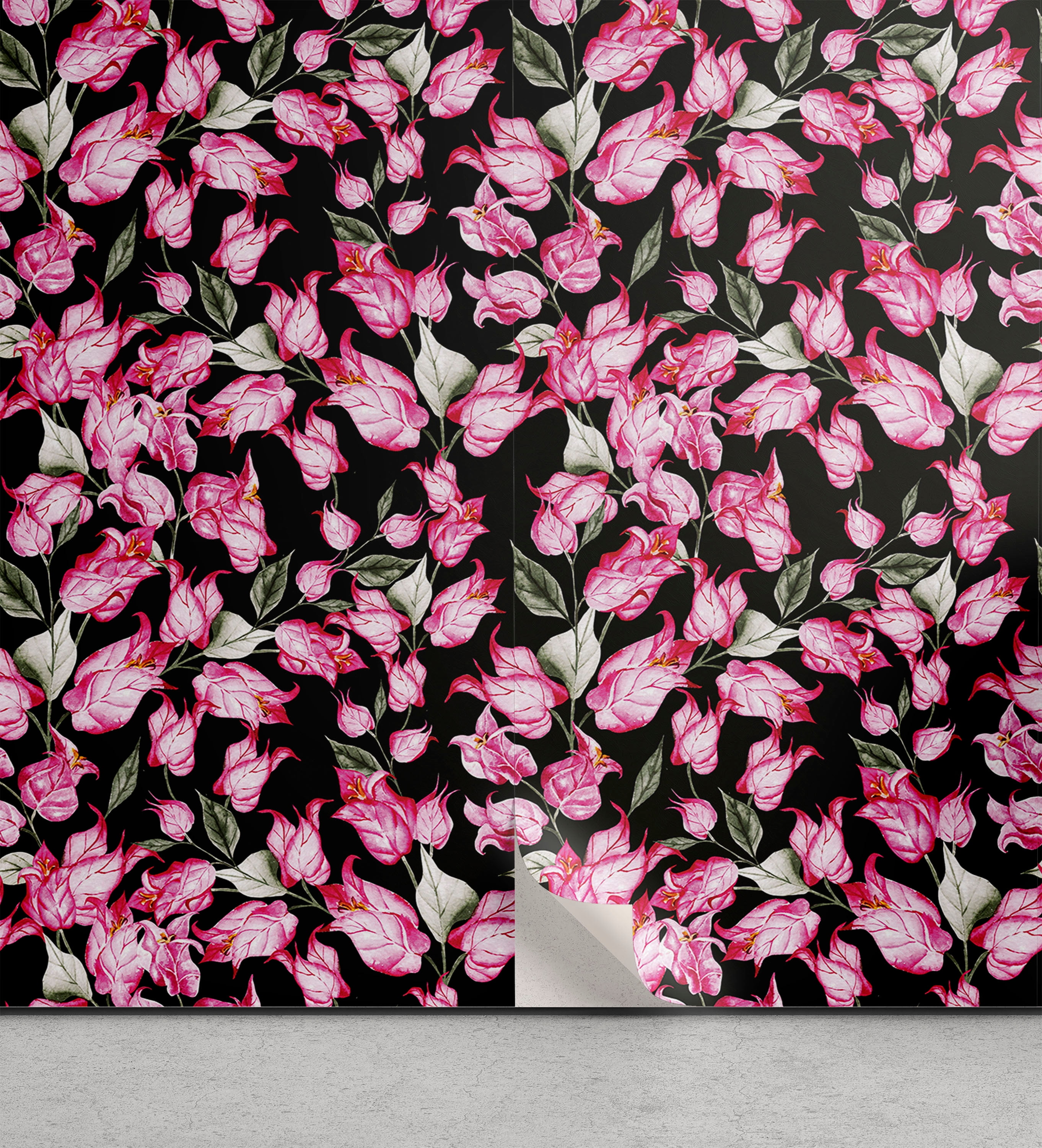 Ambesonne Spring Peel & Stick Wallpaper for Home, Bougainvillea Flowers ...
