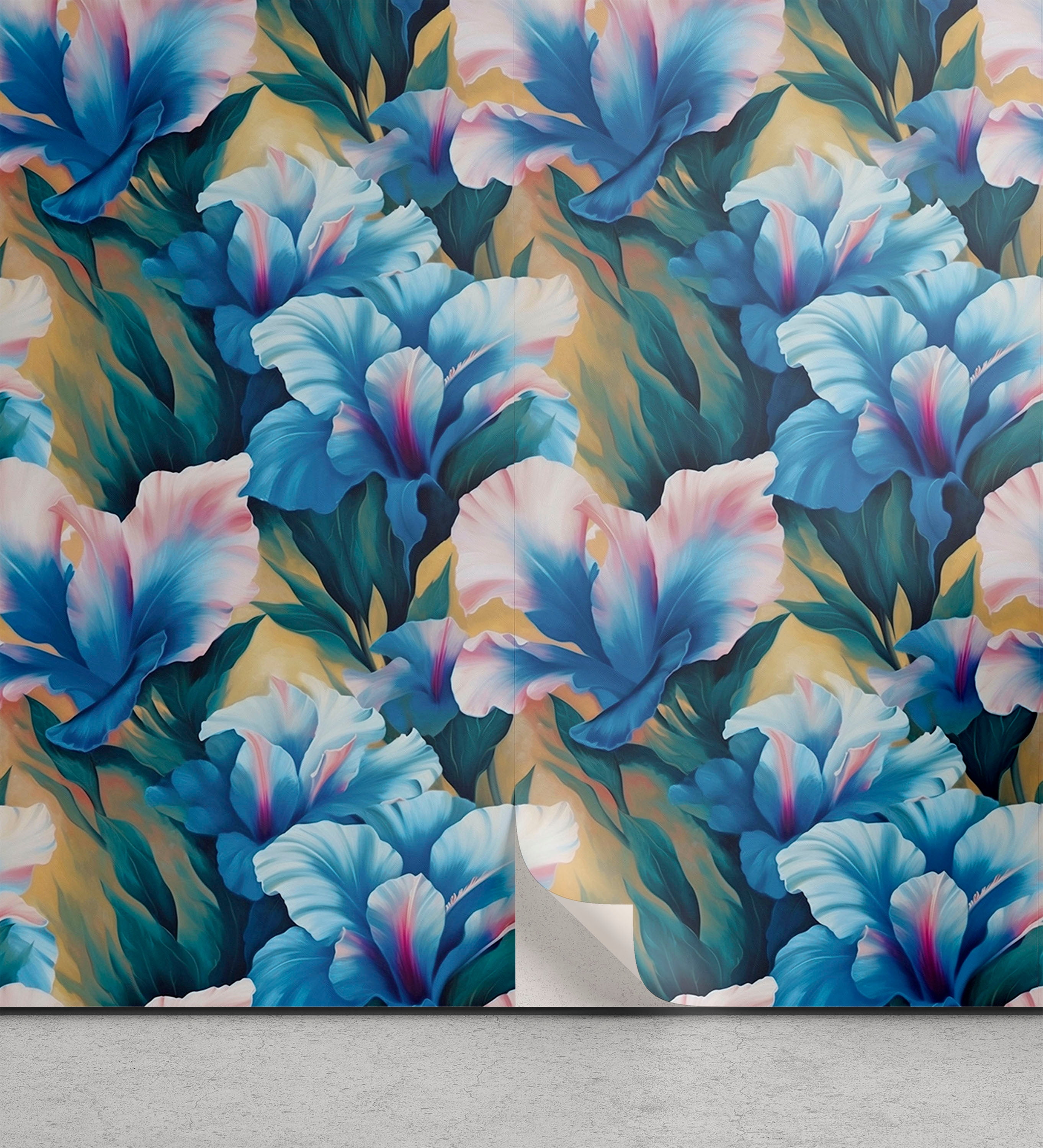 Ambesonne Spring Peel & Stick Wallpaper for Home, Iris Flowers Pattern ...