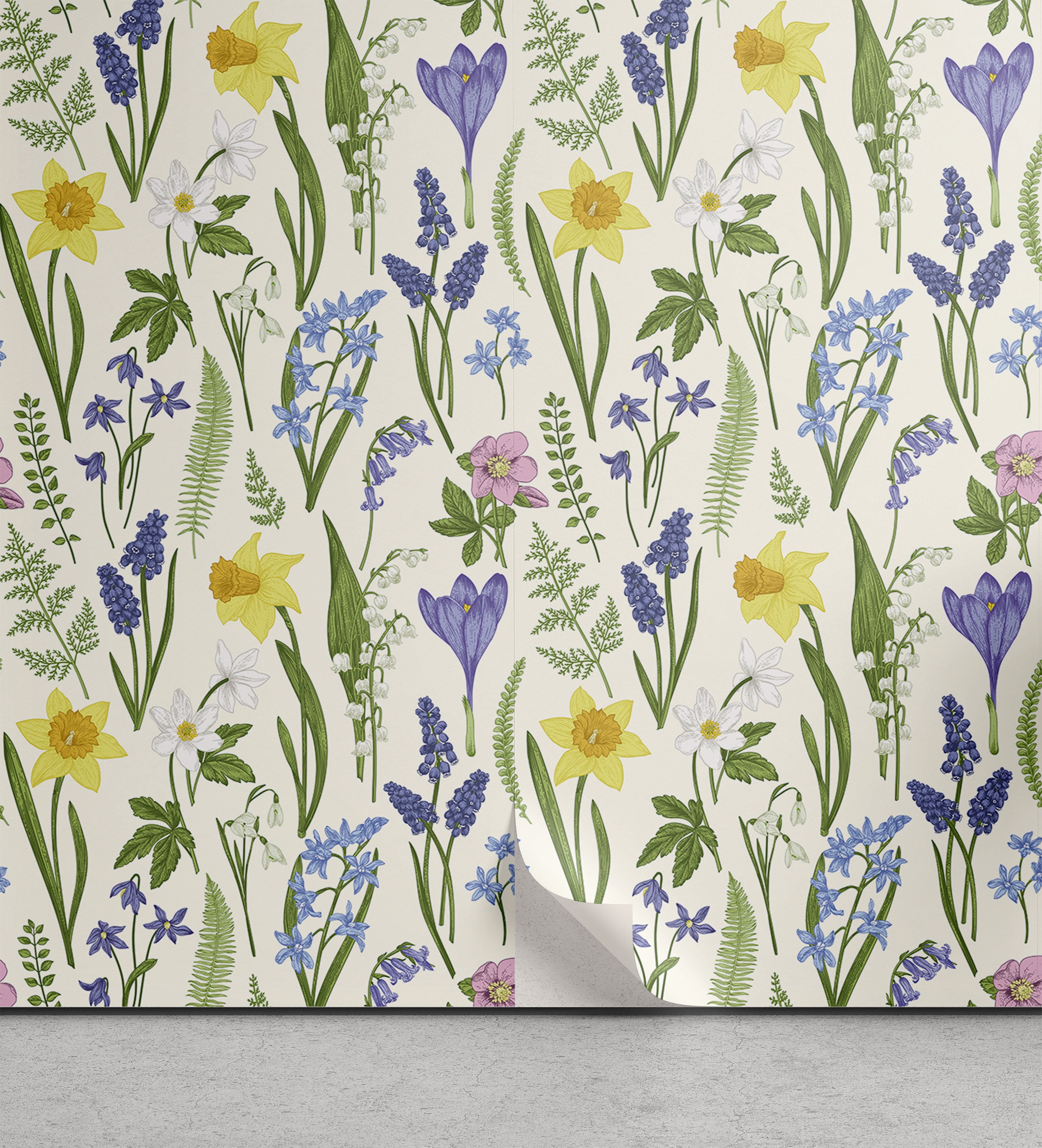 Ambesonne Spring Peel & Stick Wallpaper for Home, Rural Meadow Garden ...