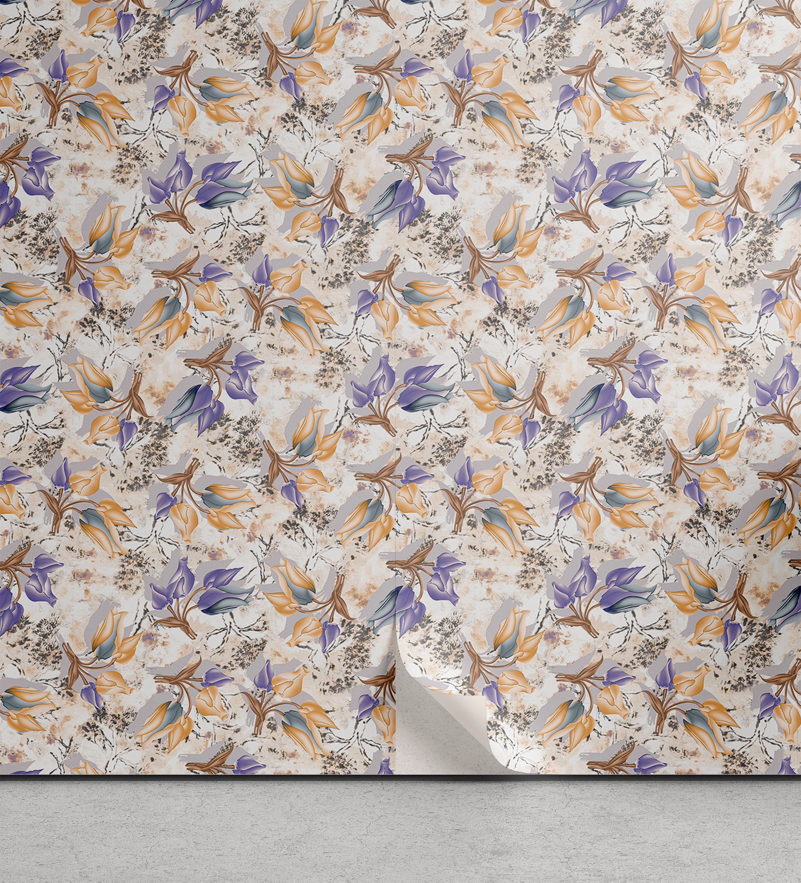 Ambesonne Spring Peel & Stick Wallpaper for Home, Sketchy Abstract ...