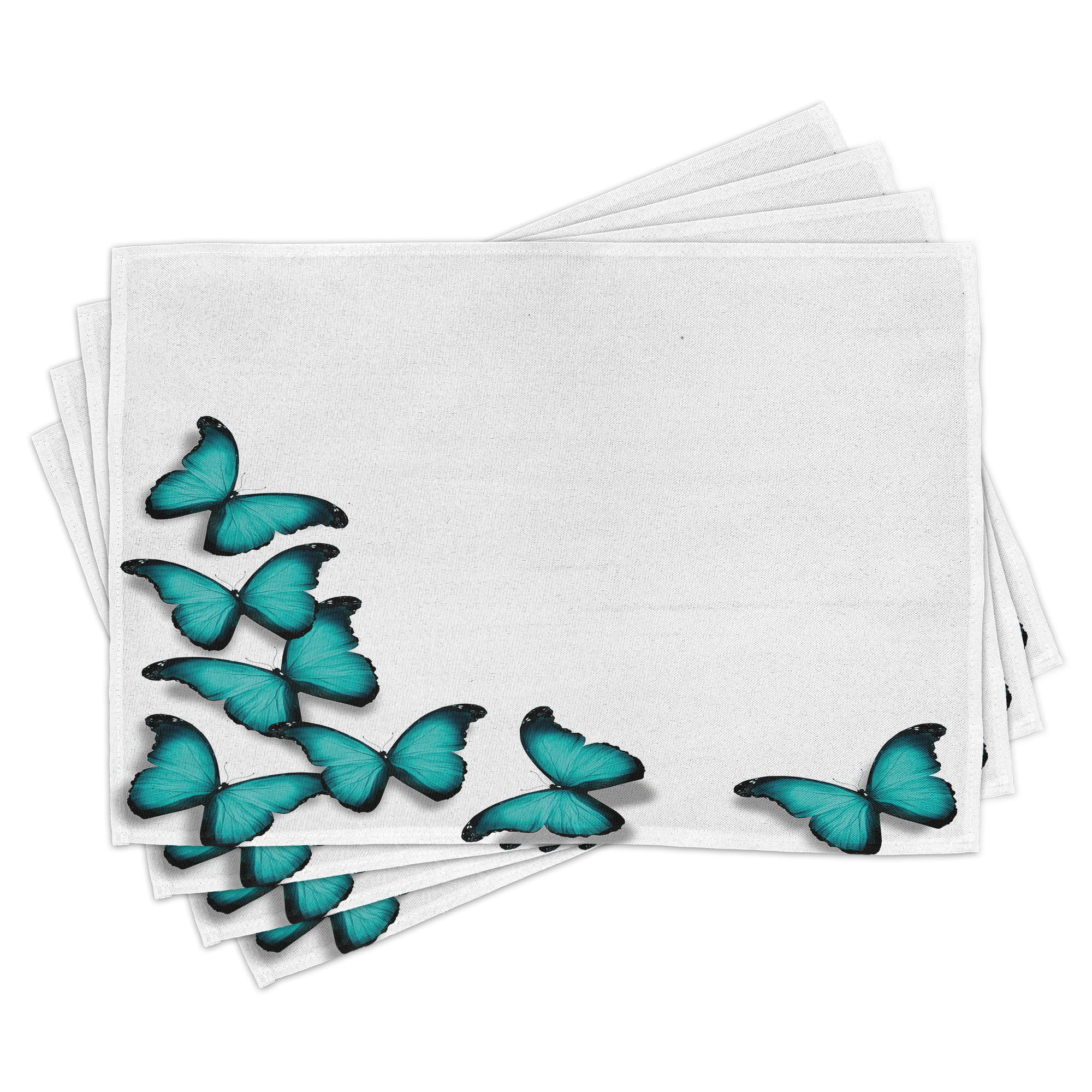 Ambesonne Spring Place Mats Set of 4, Sunny Butterflies Morphs ...