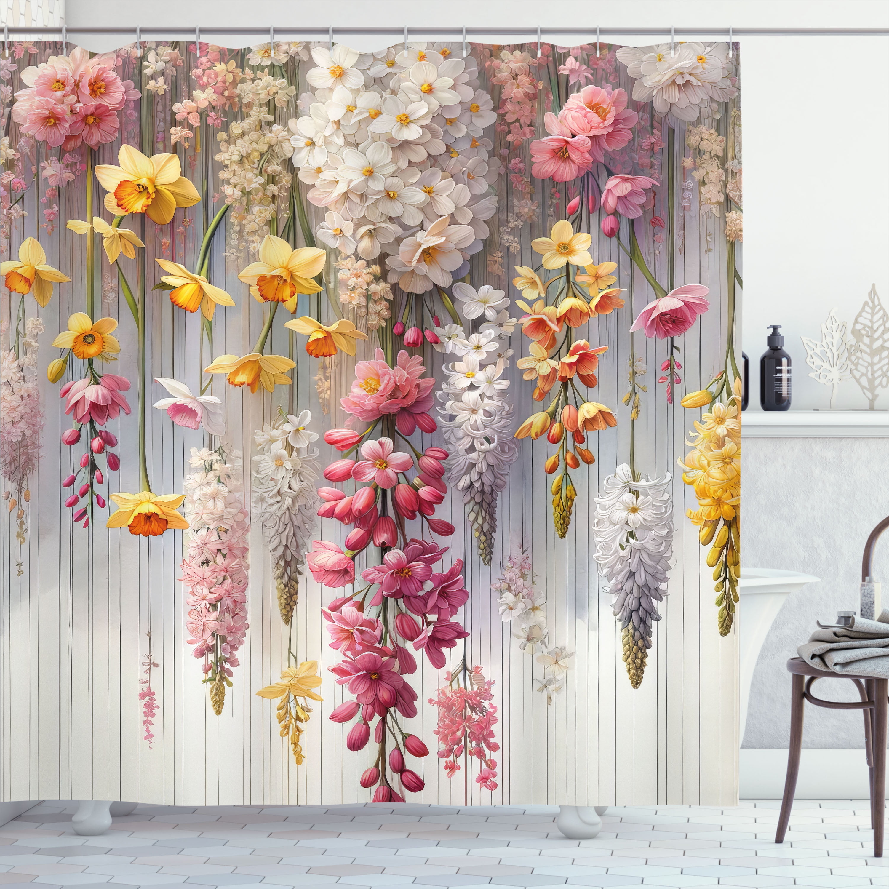 Ambesonne Spring Shower Curtain, Farmhouse Dreamy Lavenders, 69"Wx75"L ...