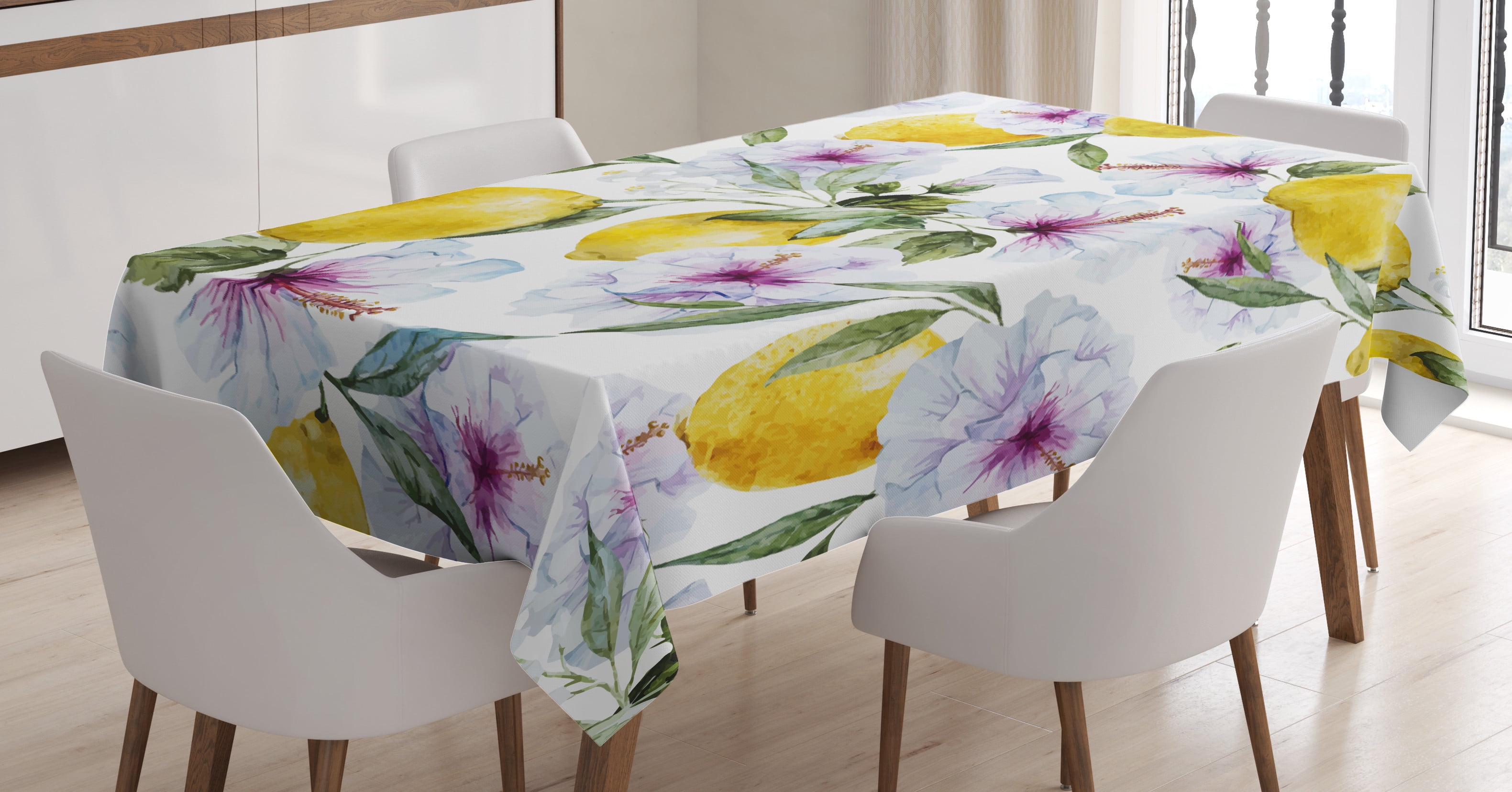 Ambesonne Spring Tablecloth Rectangular Table Cover, Flowers Harvest ...