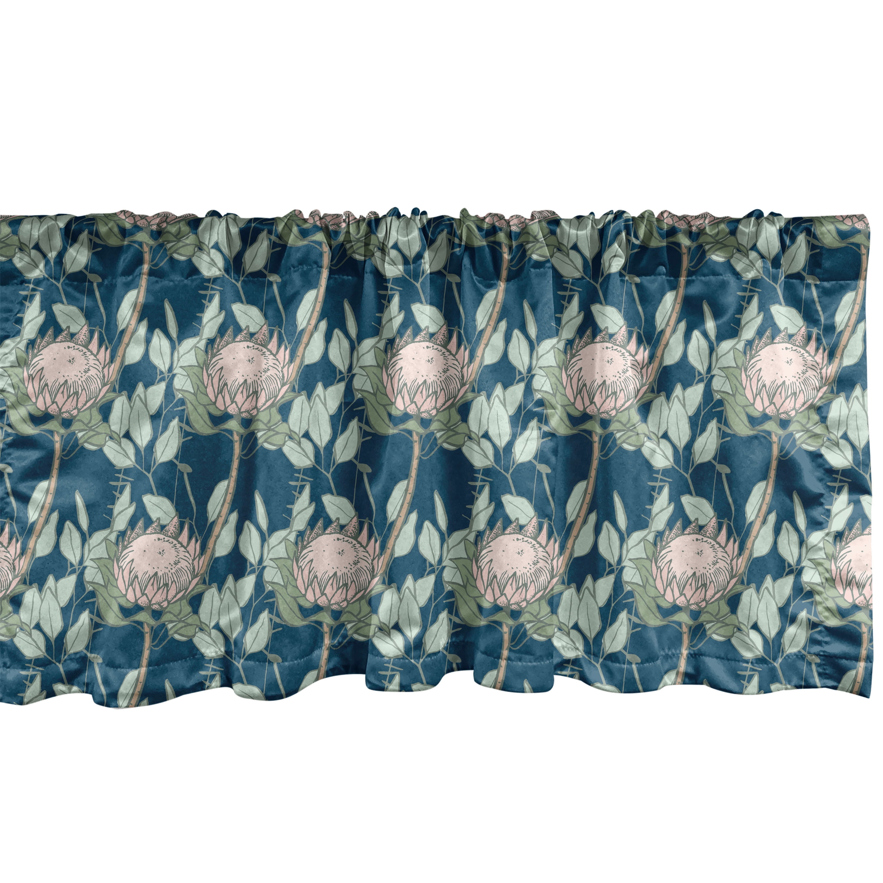 Ambesonne Spring Window Valance, Protea Blossoms Field Motif, 42" x 18 ...