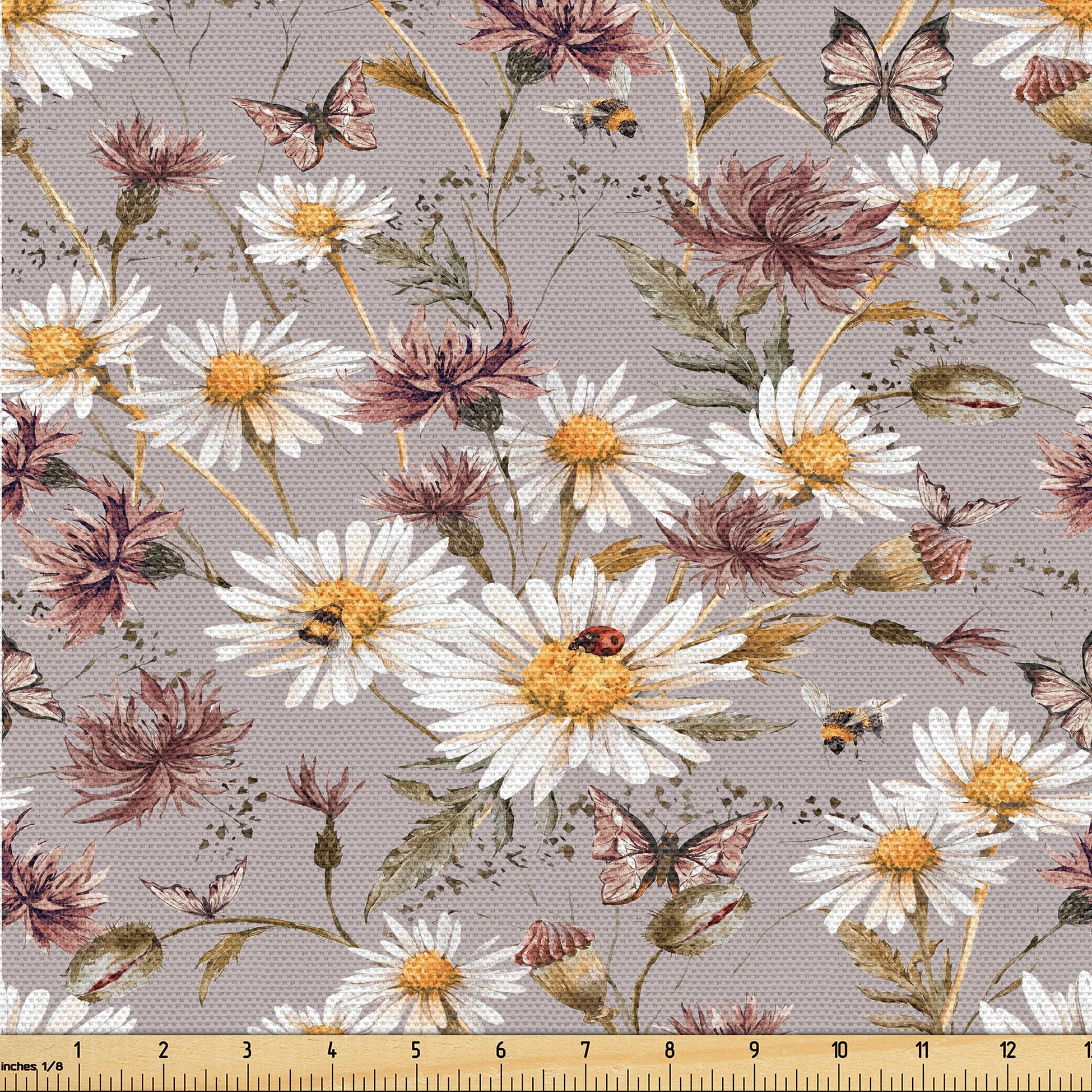 Ambesonne Springtime Boho Fabric by the Yard Upholstery, Nature Tones ...