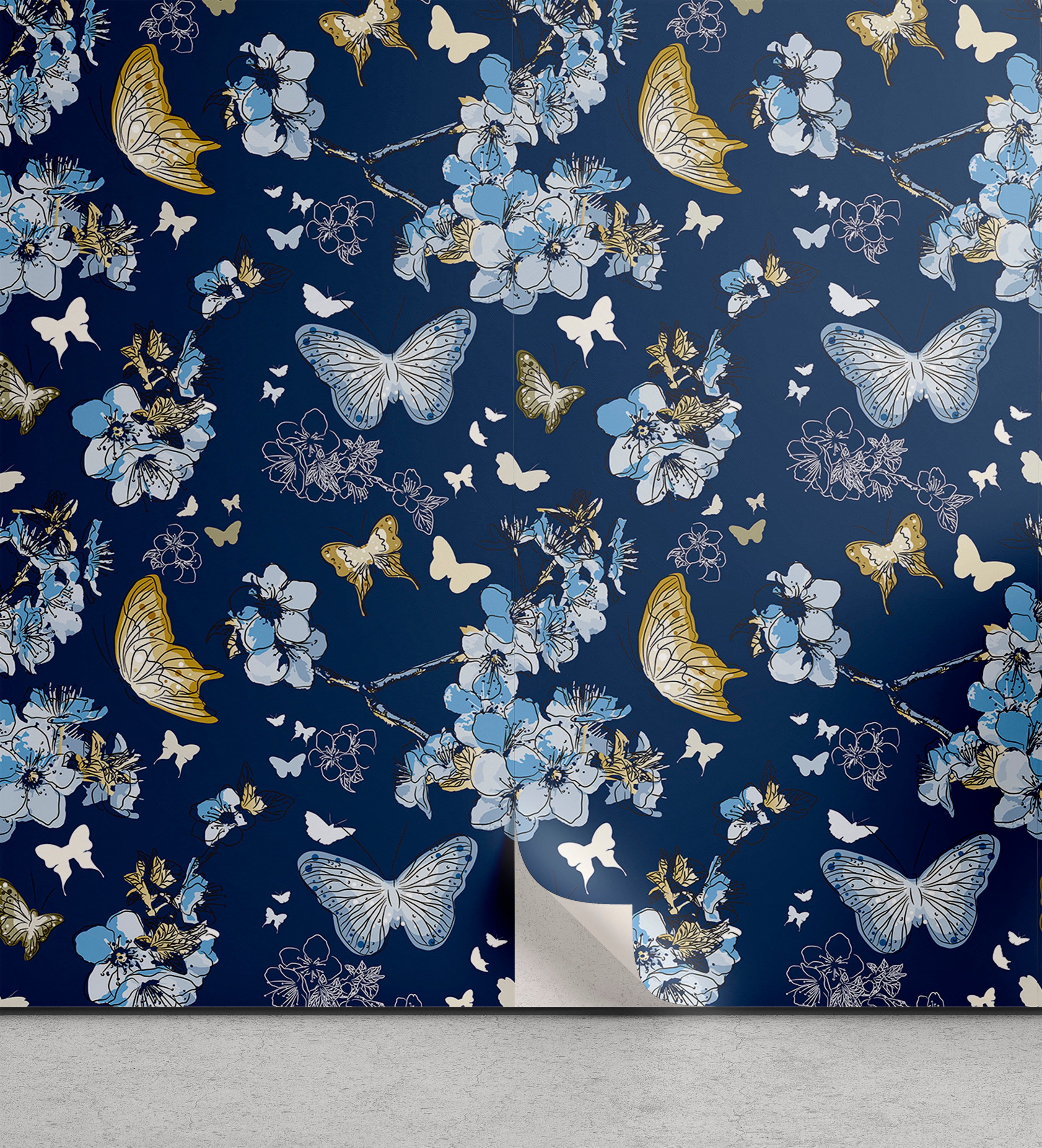 Ambesonne Springtime Peel & Stick Wallpaper for Home, Modern Butterfly ...