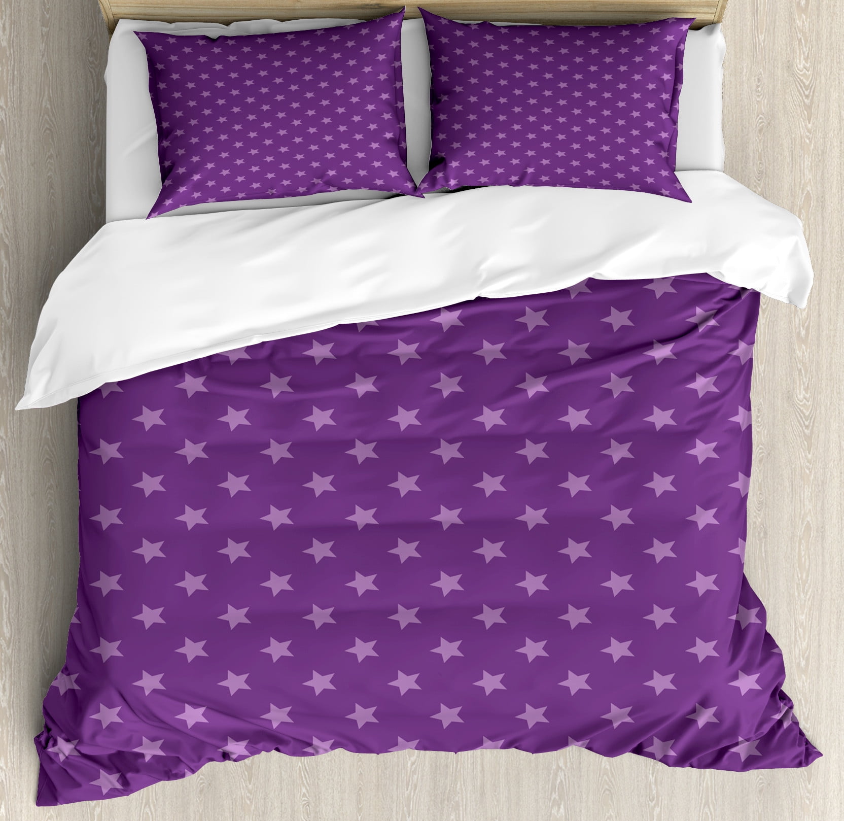 Ambesonne Star Duvet Cover Set, Purple Color Palette Shapes, 2-Calking ...
