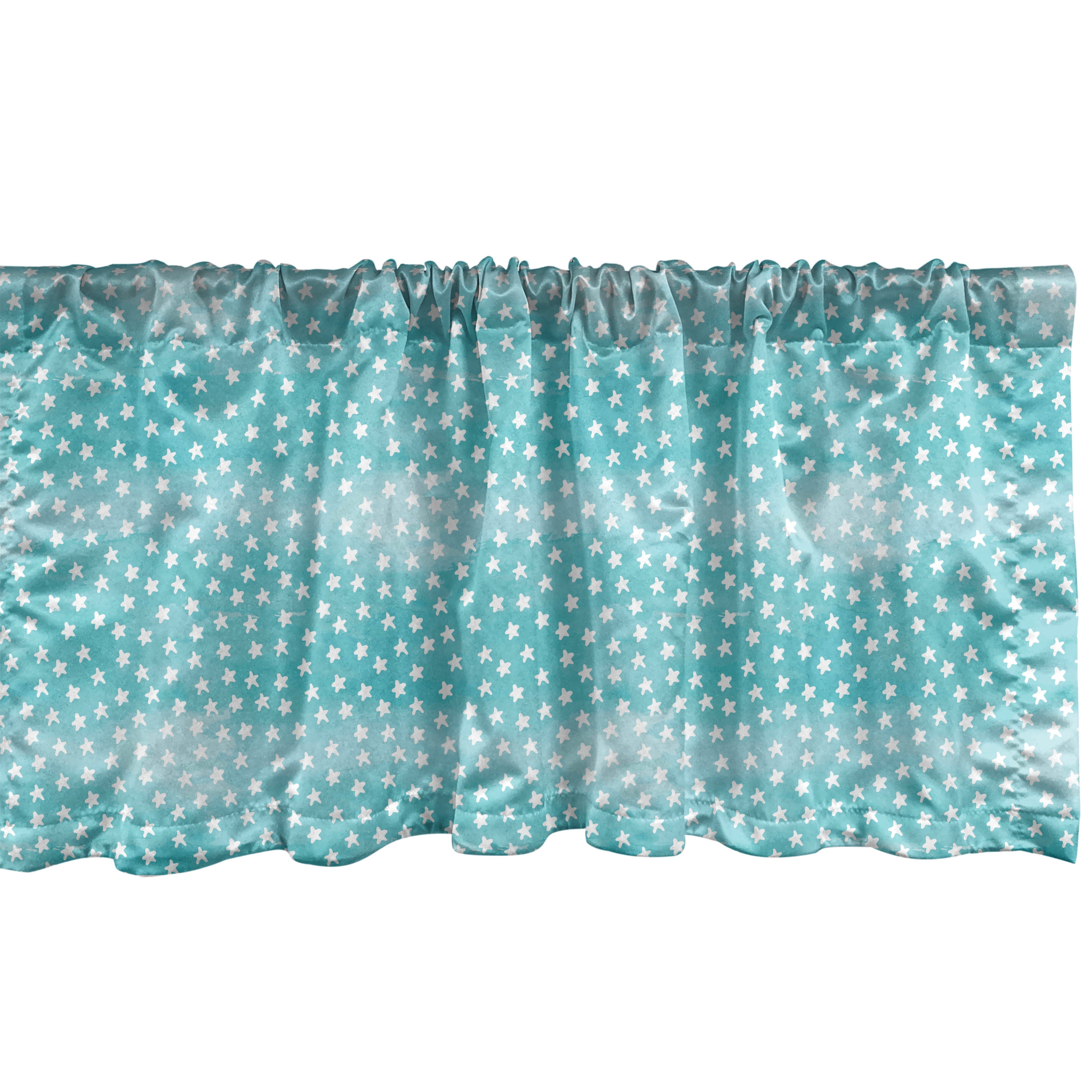Ambesonne Star Valance Pack of 2, Sky, 42"X12", Pale Blue and White ...