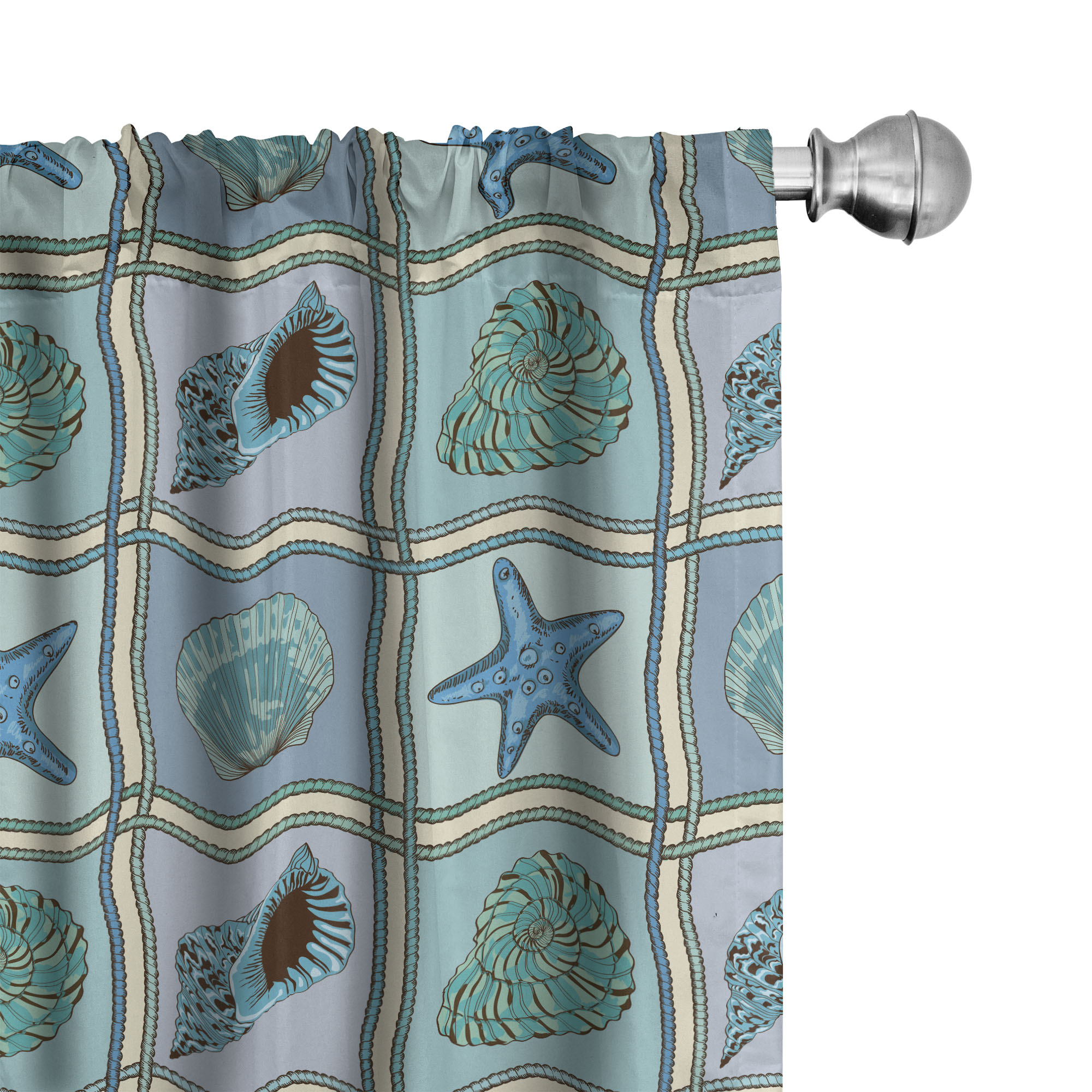 Ambesonne Starfish Curtains, Marine Pattern, Pair of 28"x63 ...