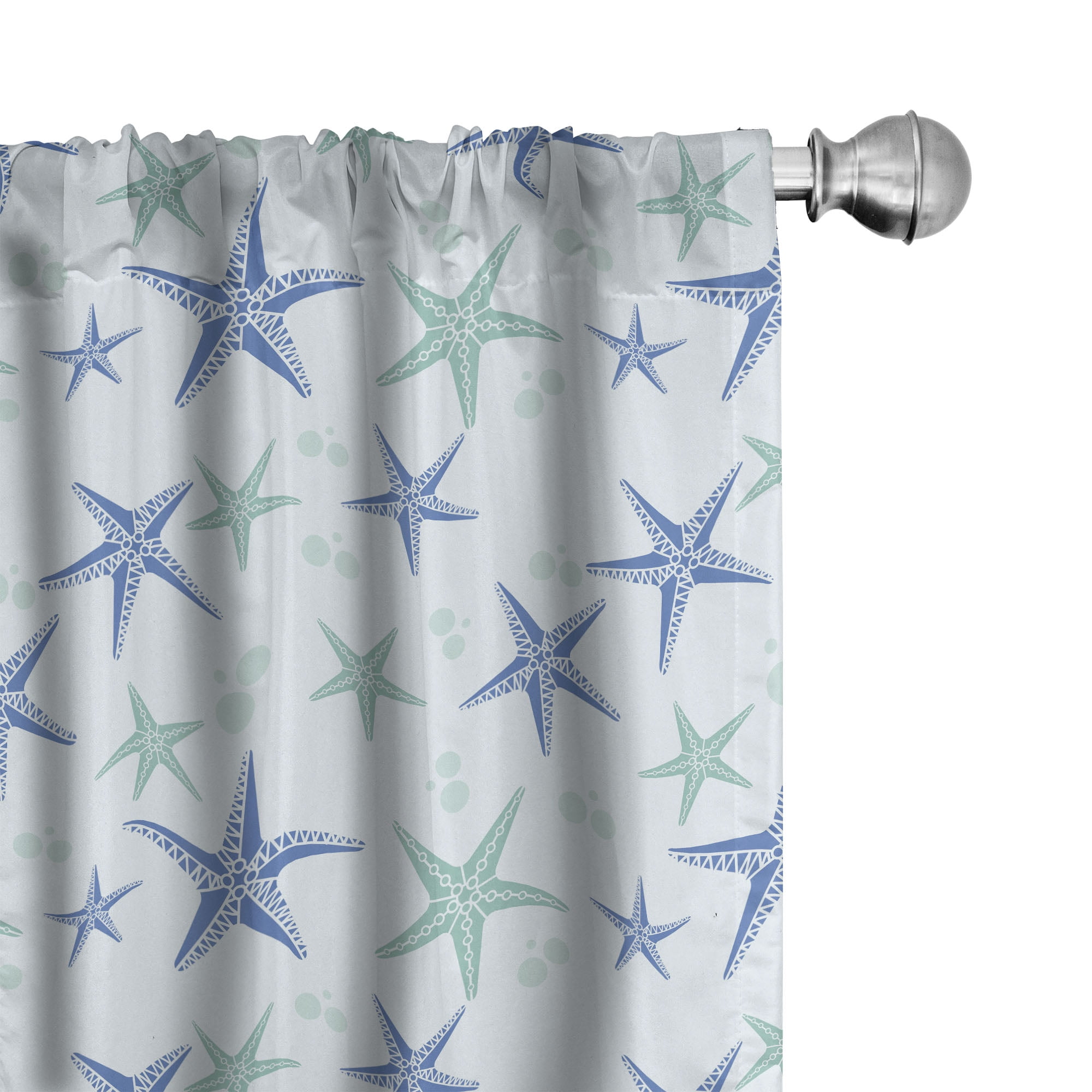 Ambesonne Starfish Curtains, Nautical Theme Starfish, Pair of 28"x95 ...