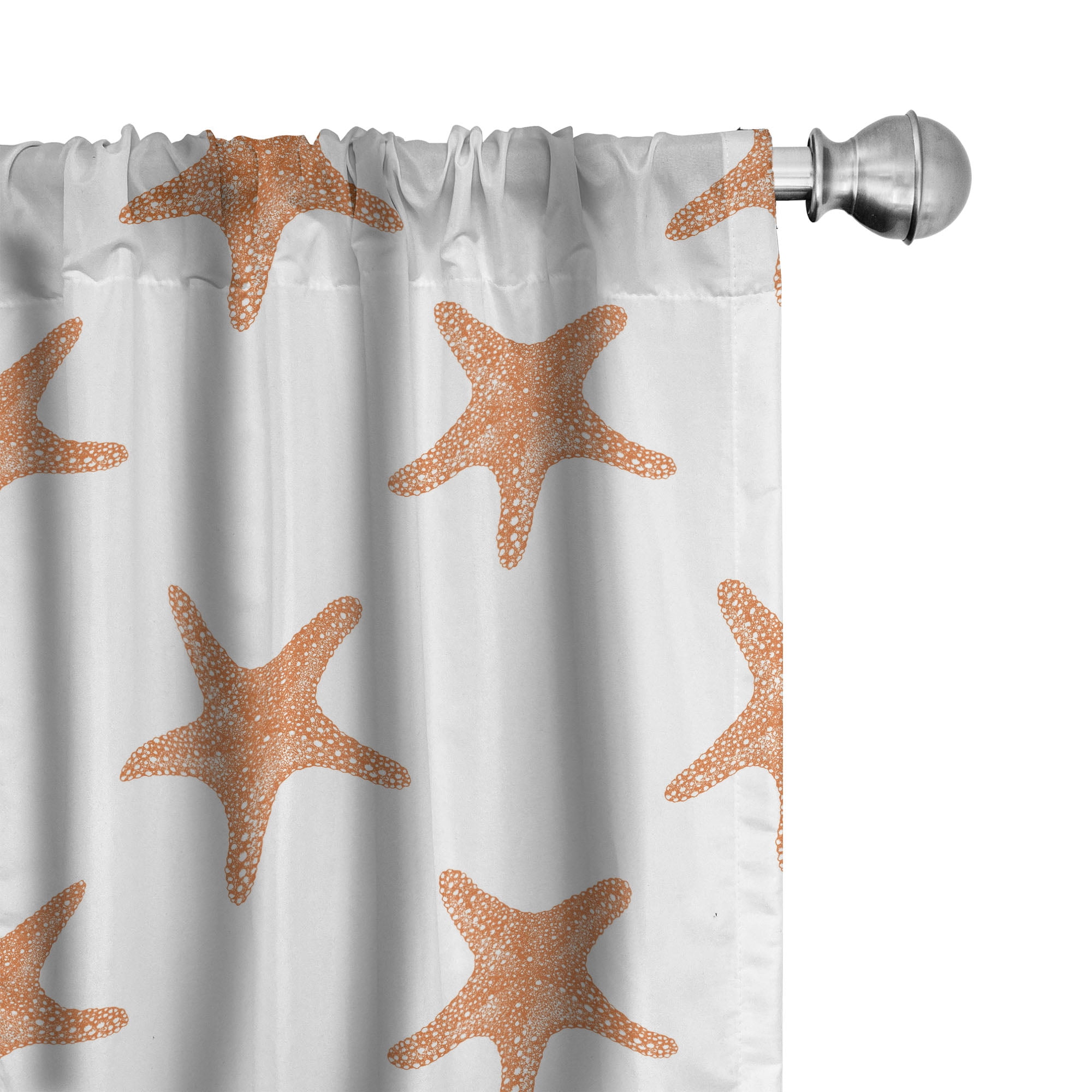 Ambesonne Starfish Curtains, Tropical Animal Motifs, Pair of 28"x63 ...