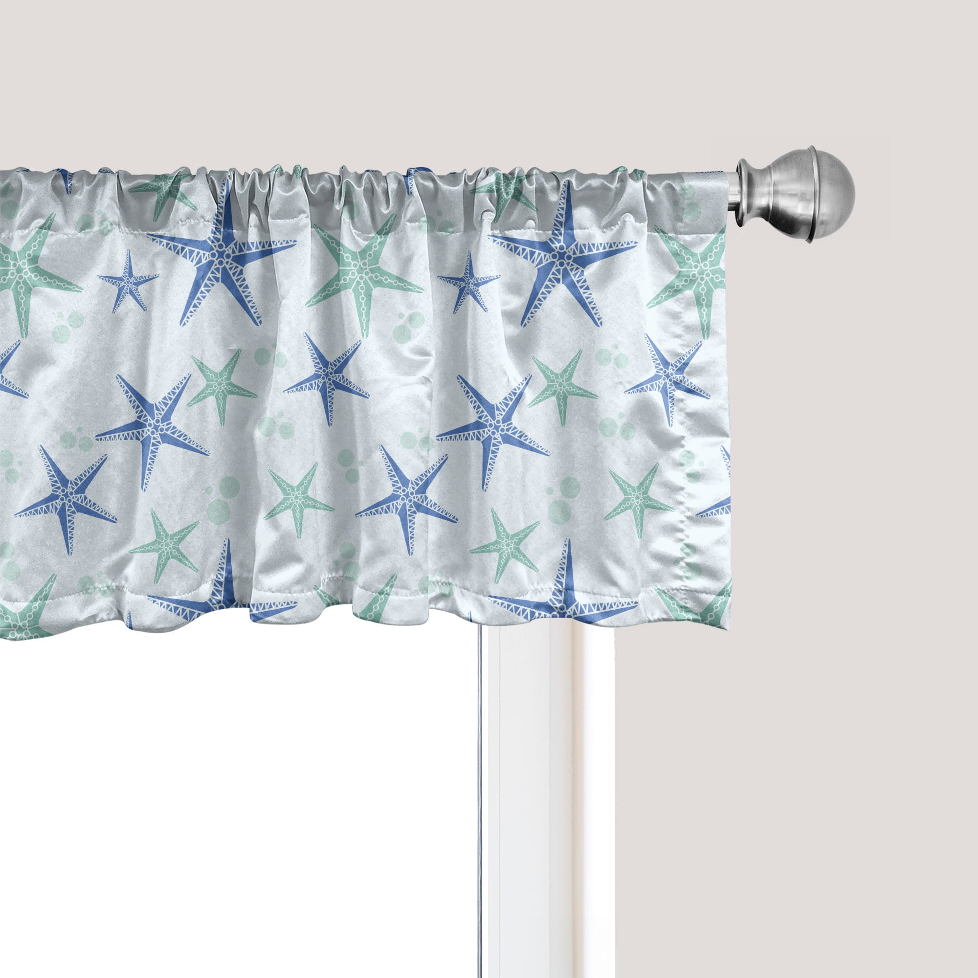 Ambesonne Starfish Window Valance, Nautical Theme Starfish, 42" x 12 ...