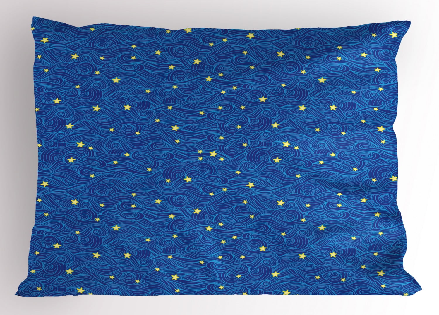 Ambesonne Starry Night Pillow Sham, Abstract Galaxy, 26" X 20", Blue ...