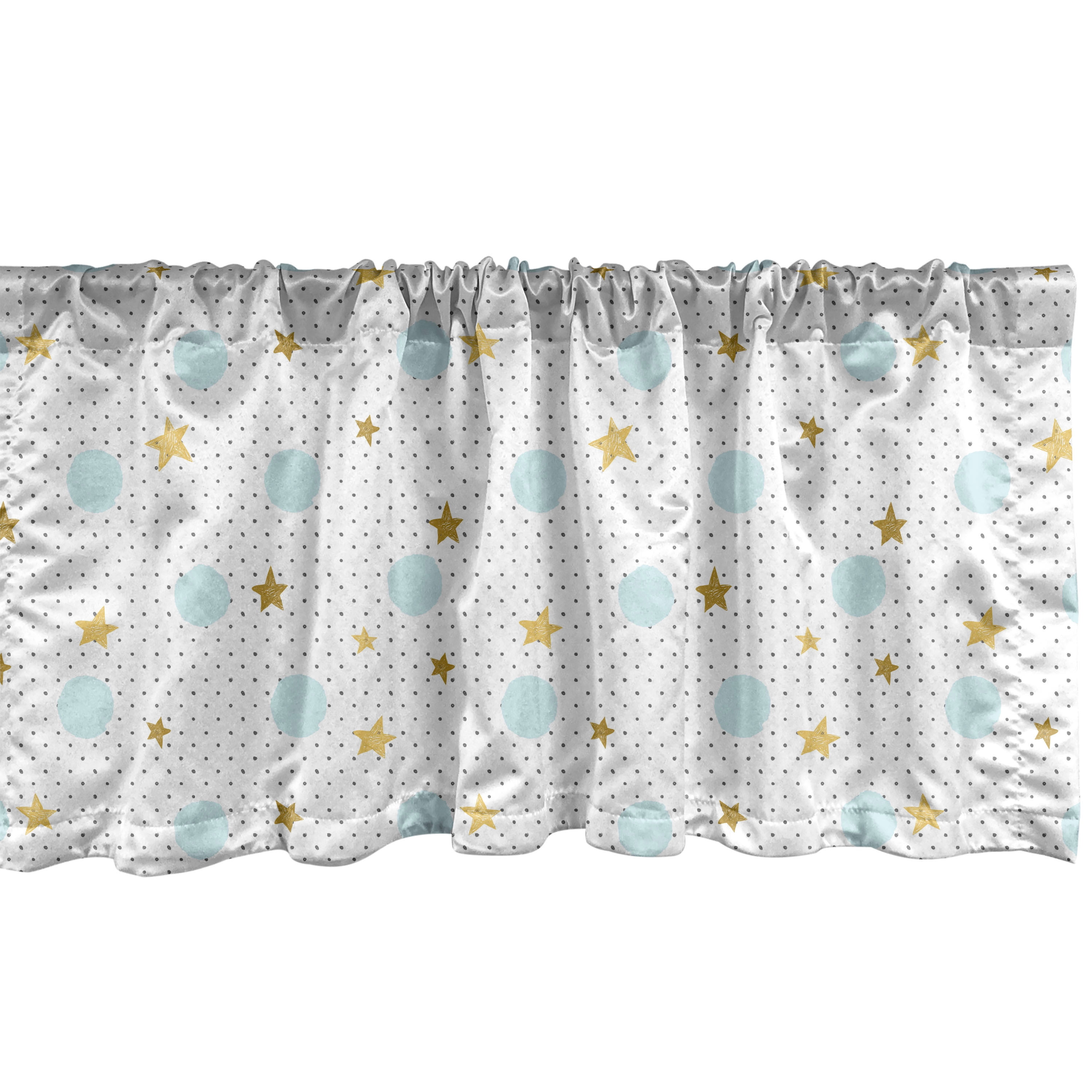 Ambesonne Stars Window Valance, Hand Drawn Doodle Shapes, 54" X 12 ...