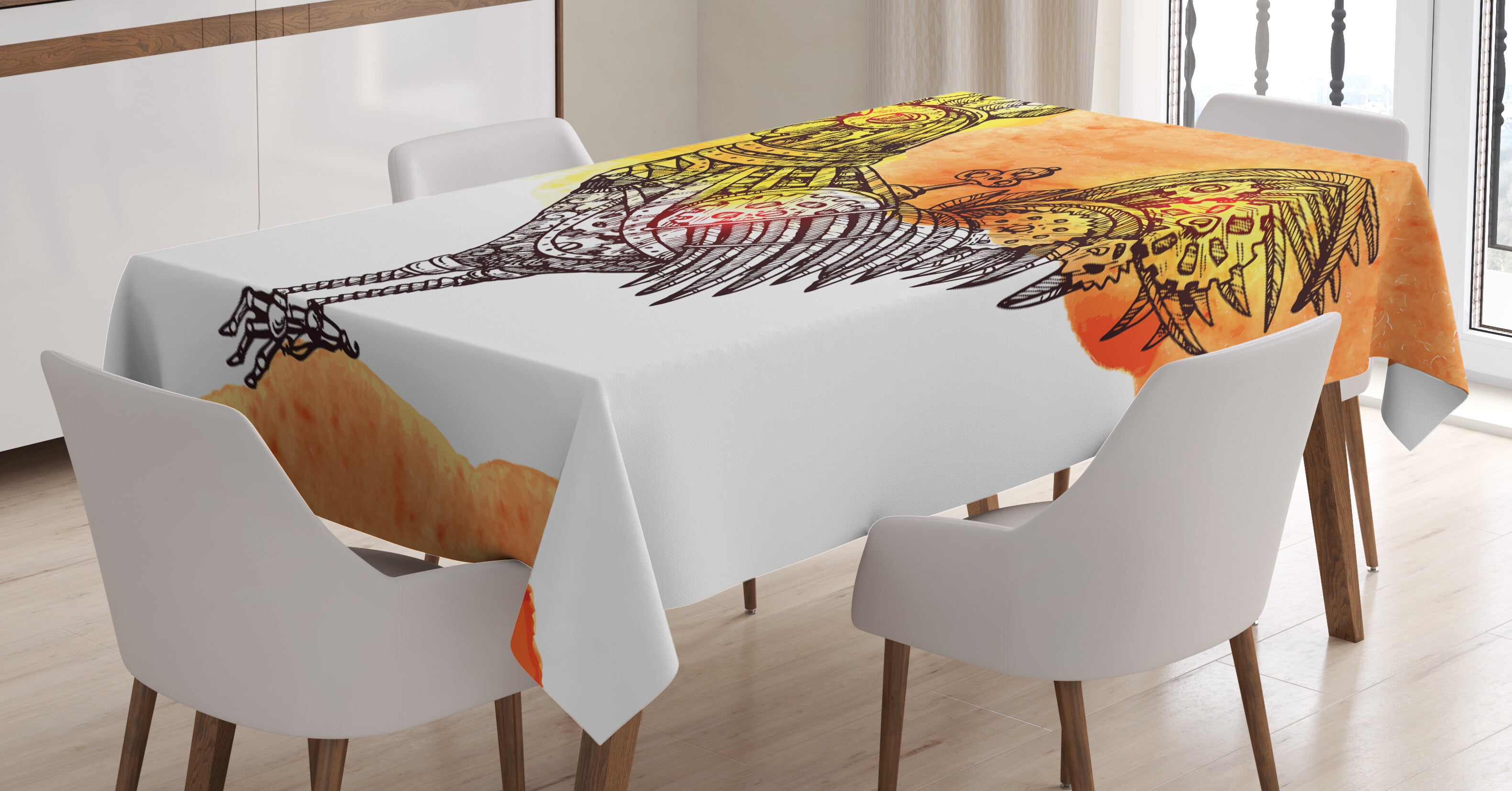 Ambesonne Steampunk Tablecloth Rectangular Table Cover, Mechanical ...