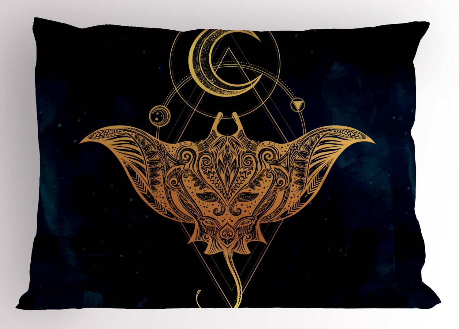 Ambesonne Stingray Art Pillow Sham, Sea Creature Image, 26" X 20 ...