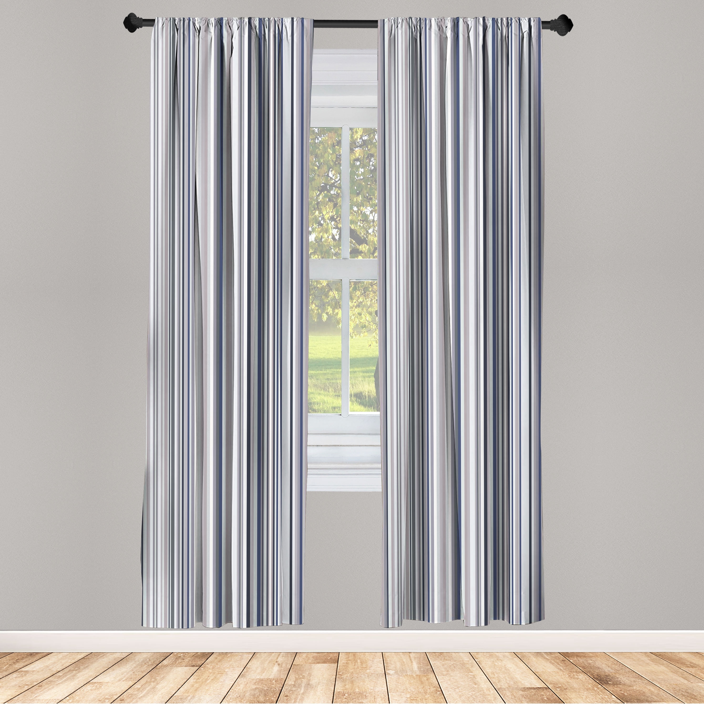 Ambesonne Striped Curtains, Print of Colorful Stripes, Pair of 28"x84 ...