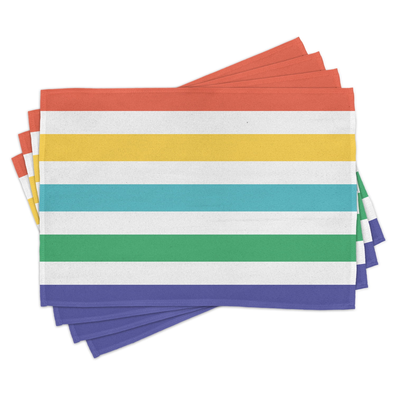 Ambesonne Striped Place Mats Set of 4, Rainbow Pattern, Standard Size ...