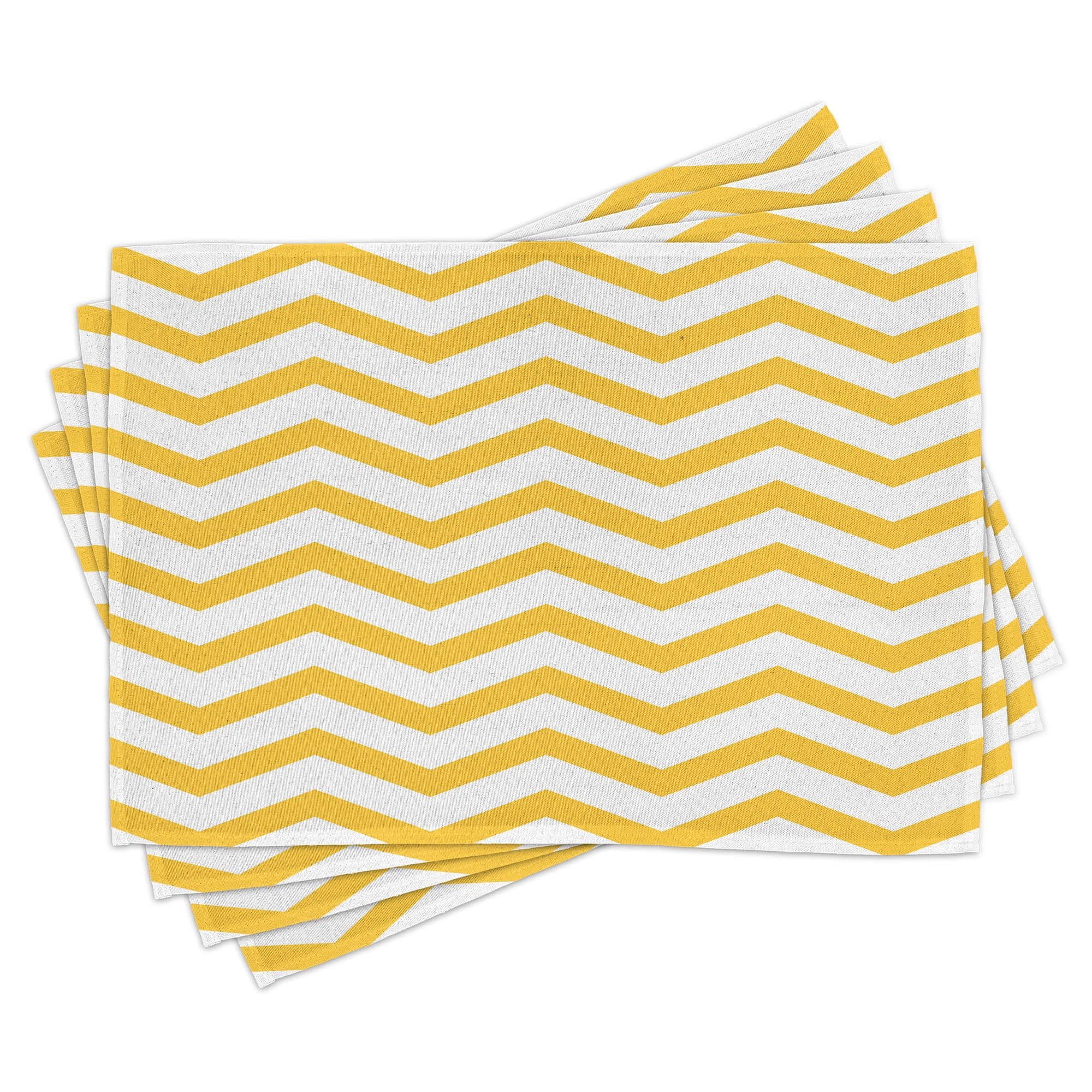 Ambesonne Striped Place Mats Set of 4, Wavy Horizontal Art, Standard ...