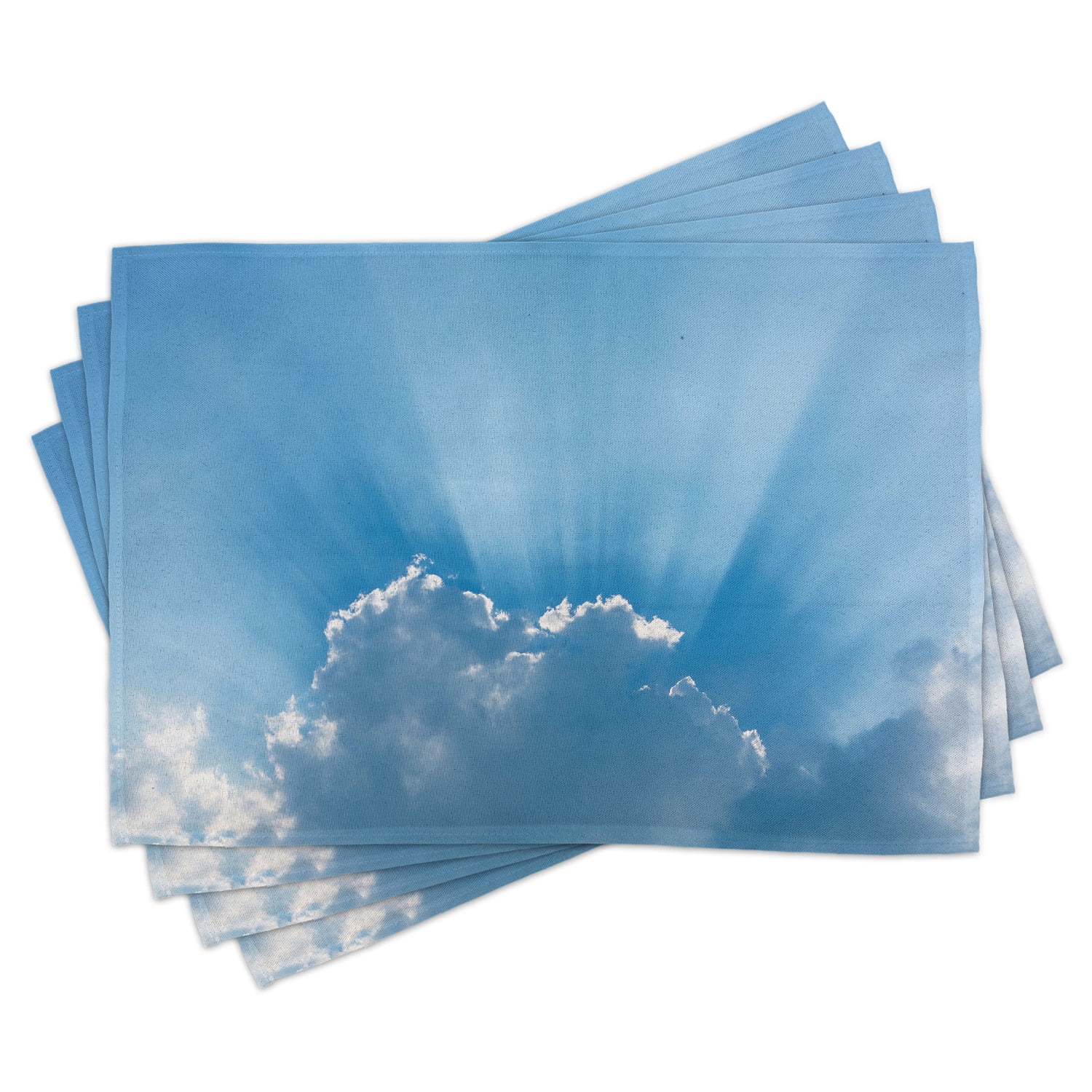 Ambesonne Summer Place Mats Set of 4, Sunburst Theme Lines, Standard ...