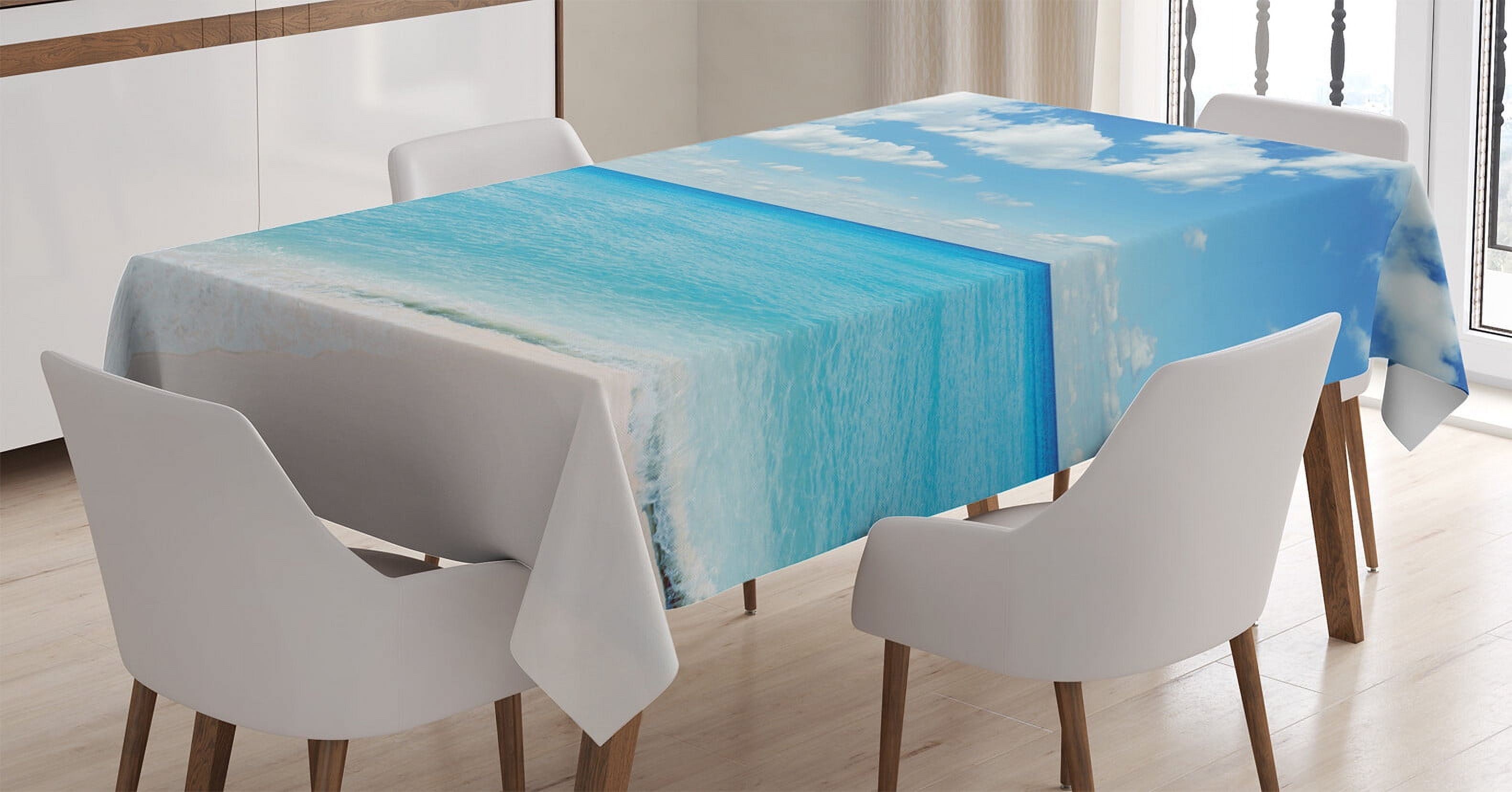 Ambesonne Summer Tablecloth Rectangular Table Cover, Exotic Beach Vivid ...