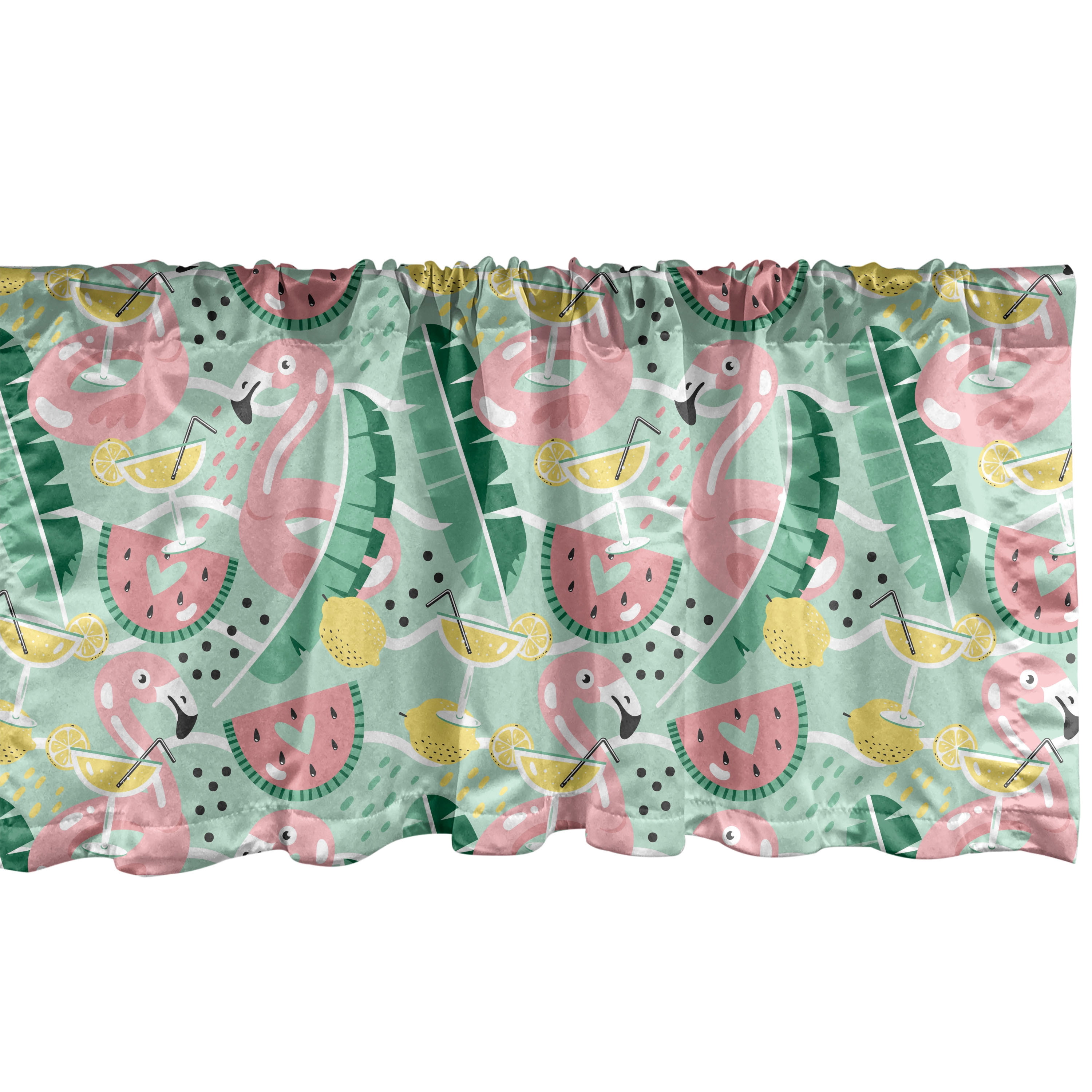 Ambesonne Summer Window Valance, Beach Party Themed with Floating ...