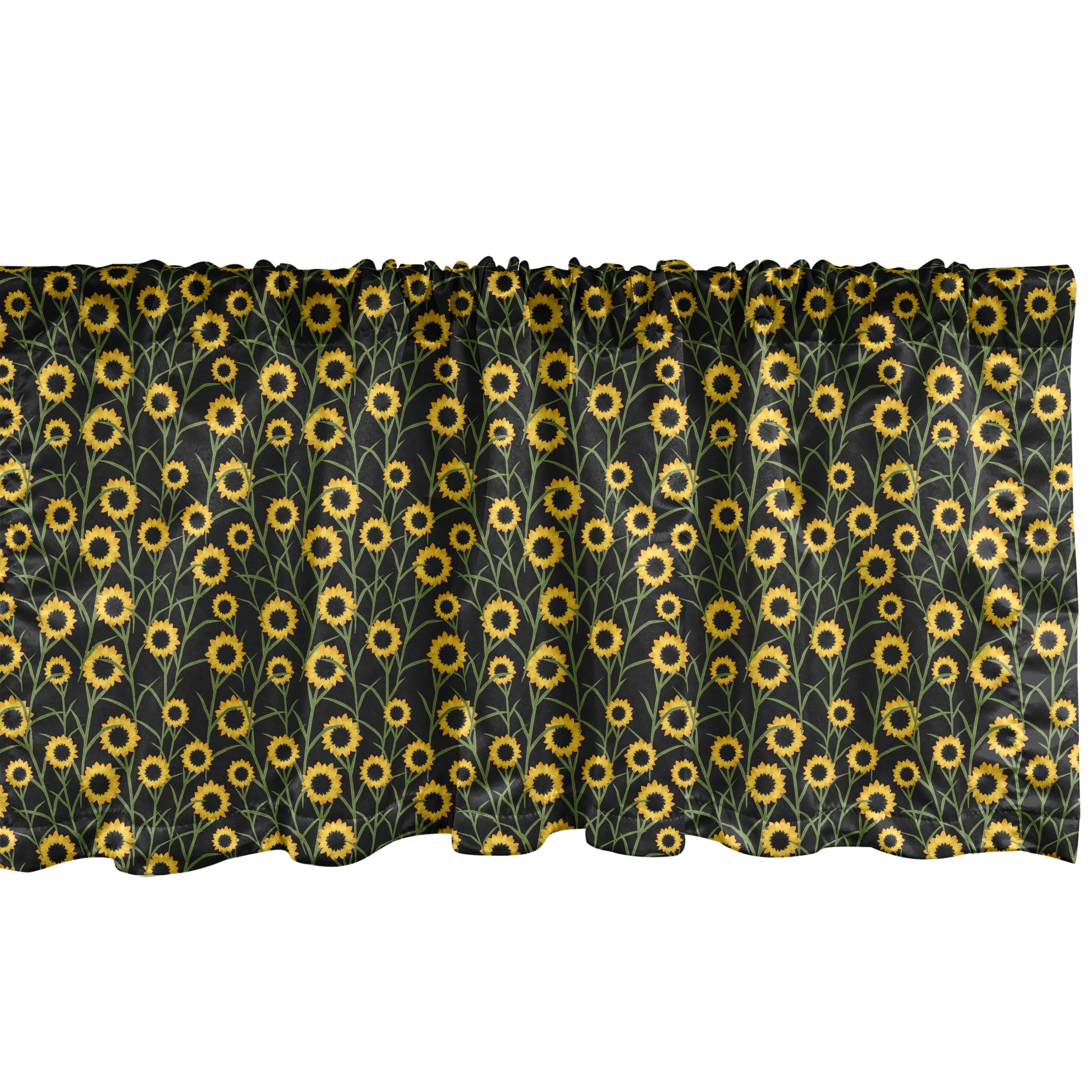 Ambesonne Summer Window Valance, Flowering Sunflowers Garden, 42" x 18 ...