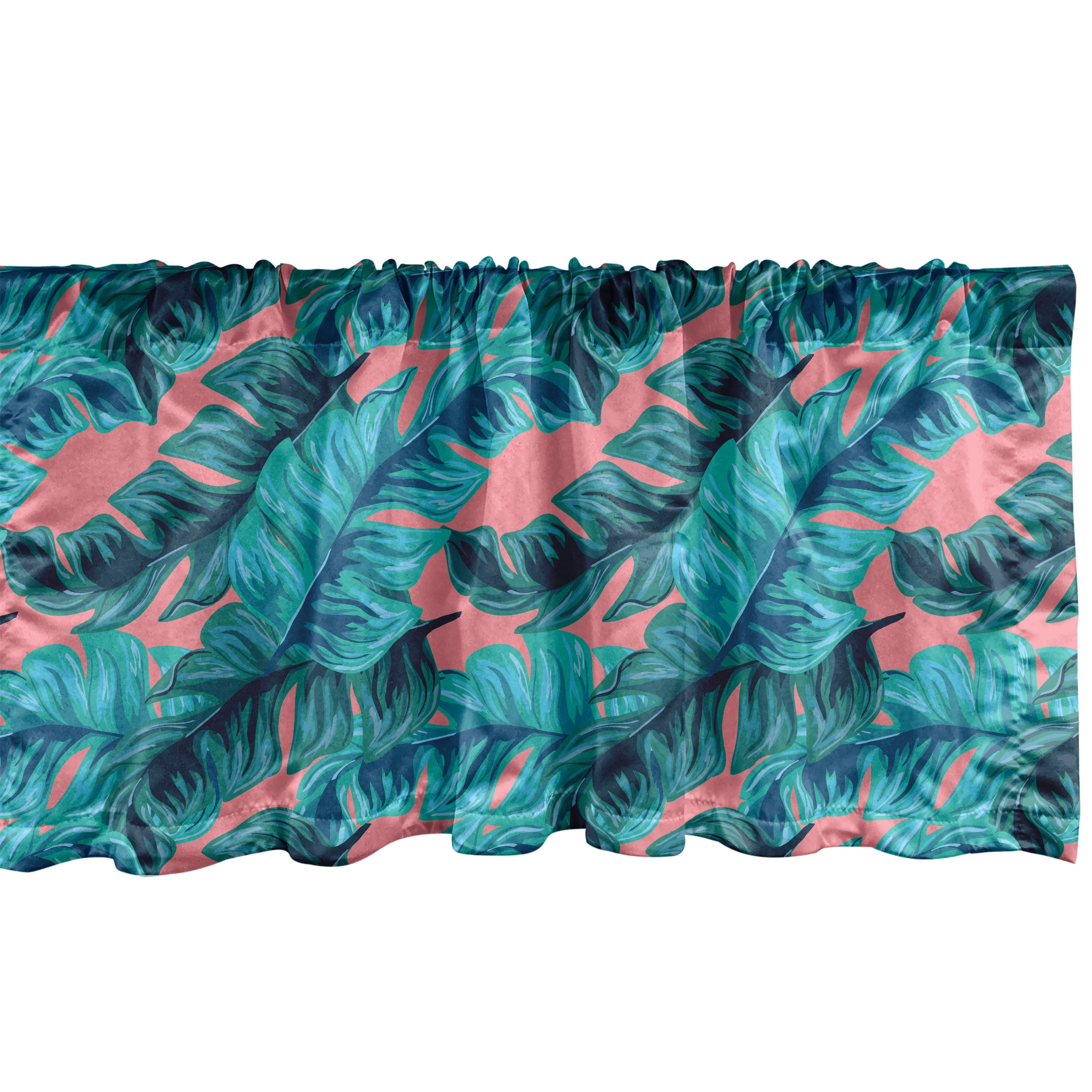 Ambesonne Summer Window Valance, Tropical Island Jungle leaf, 54" X 18 ...