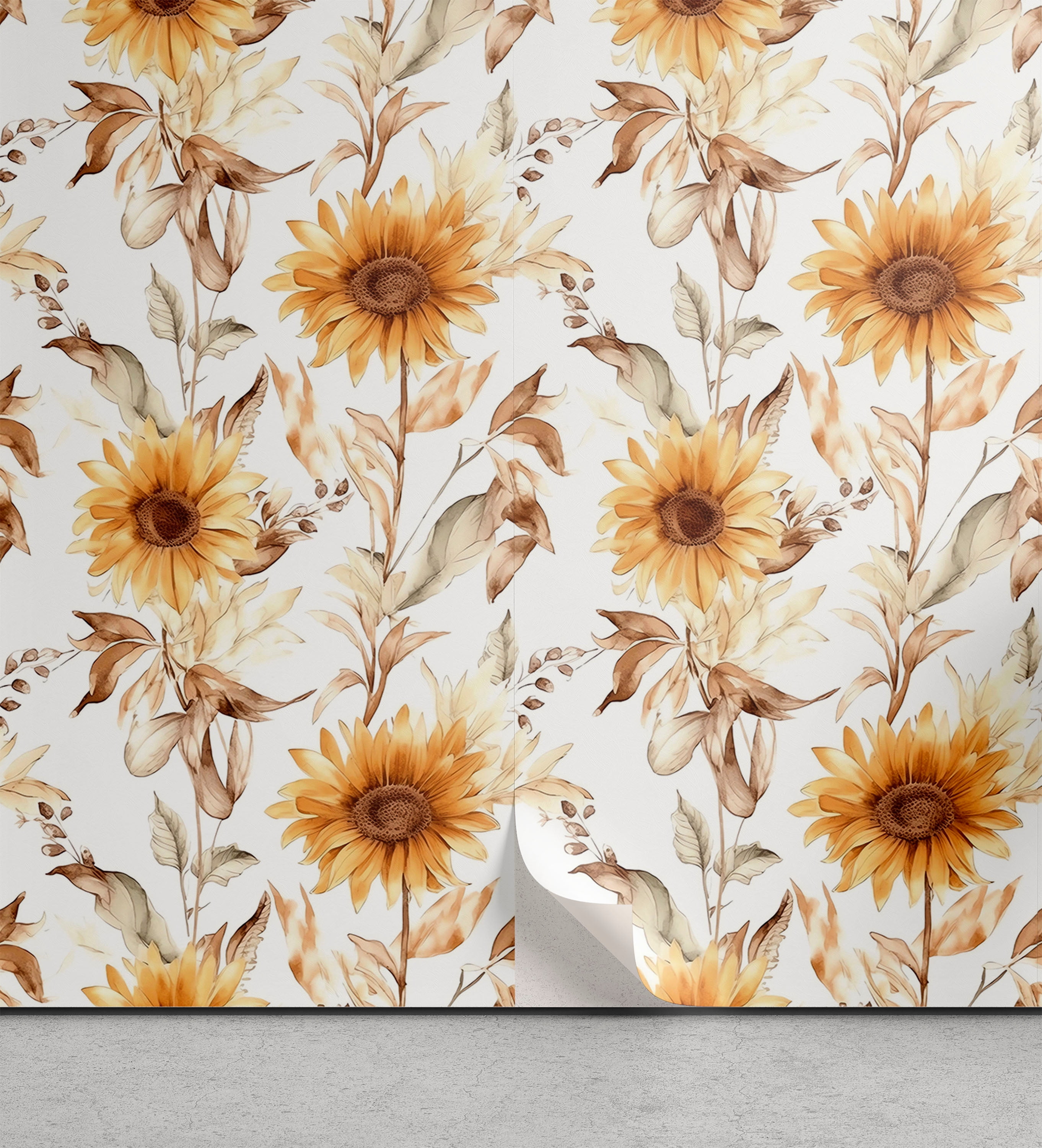 Ambesonne Sunflower Peel & Stick Wallpaper for Home, Nostalgia Summer ...