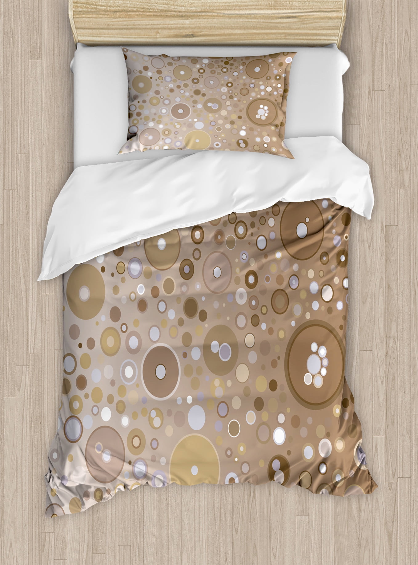 Ambesonne Tan Duvet Cover Sets, Bubble Like Circles Dots, 2-Twin, Tan ...