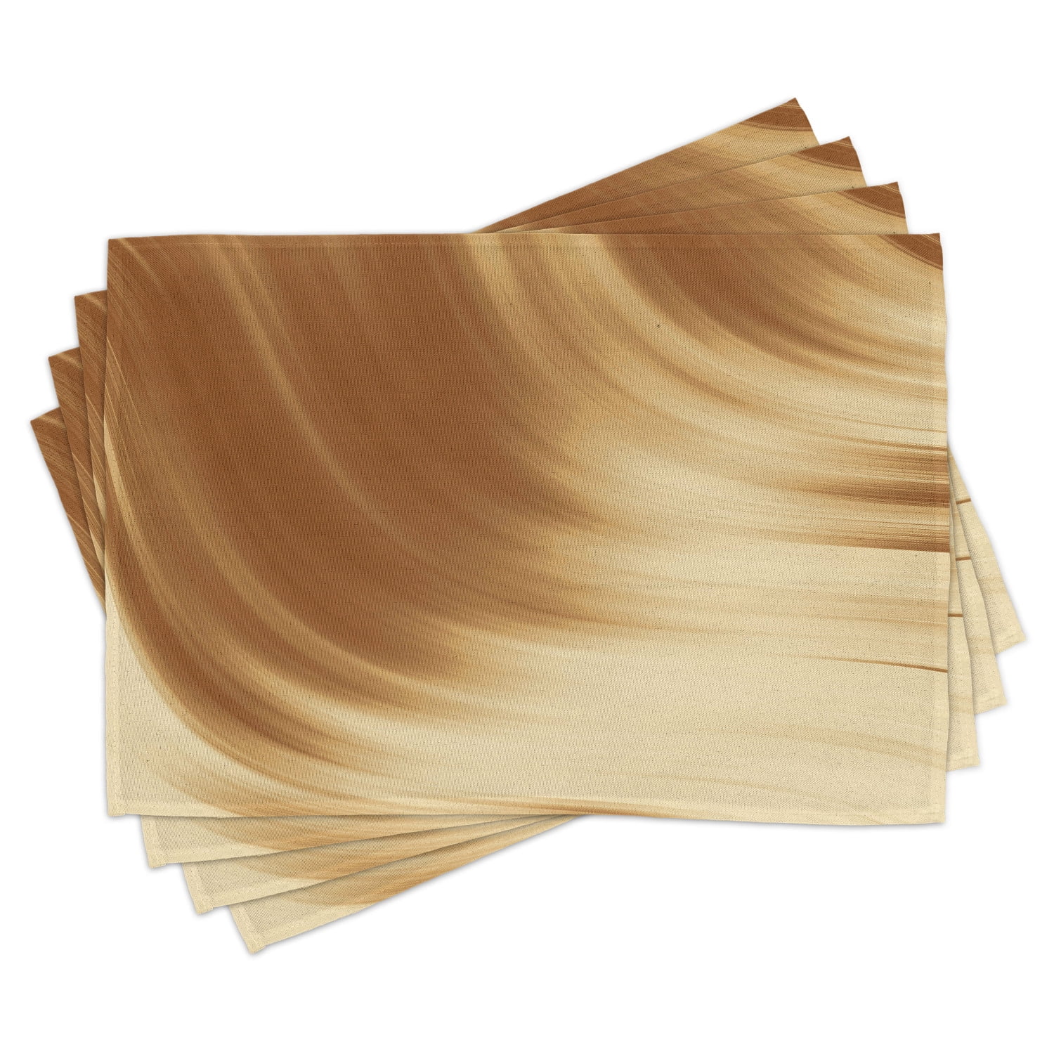 Ambesonne Tan Place Mats Set of 4, Curved Wave Like, Standard Size ...